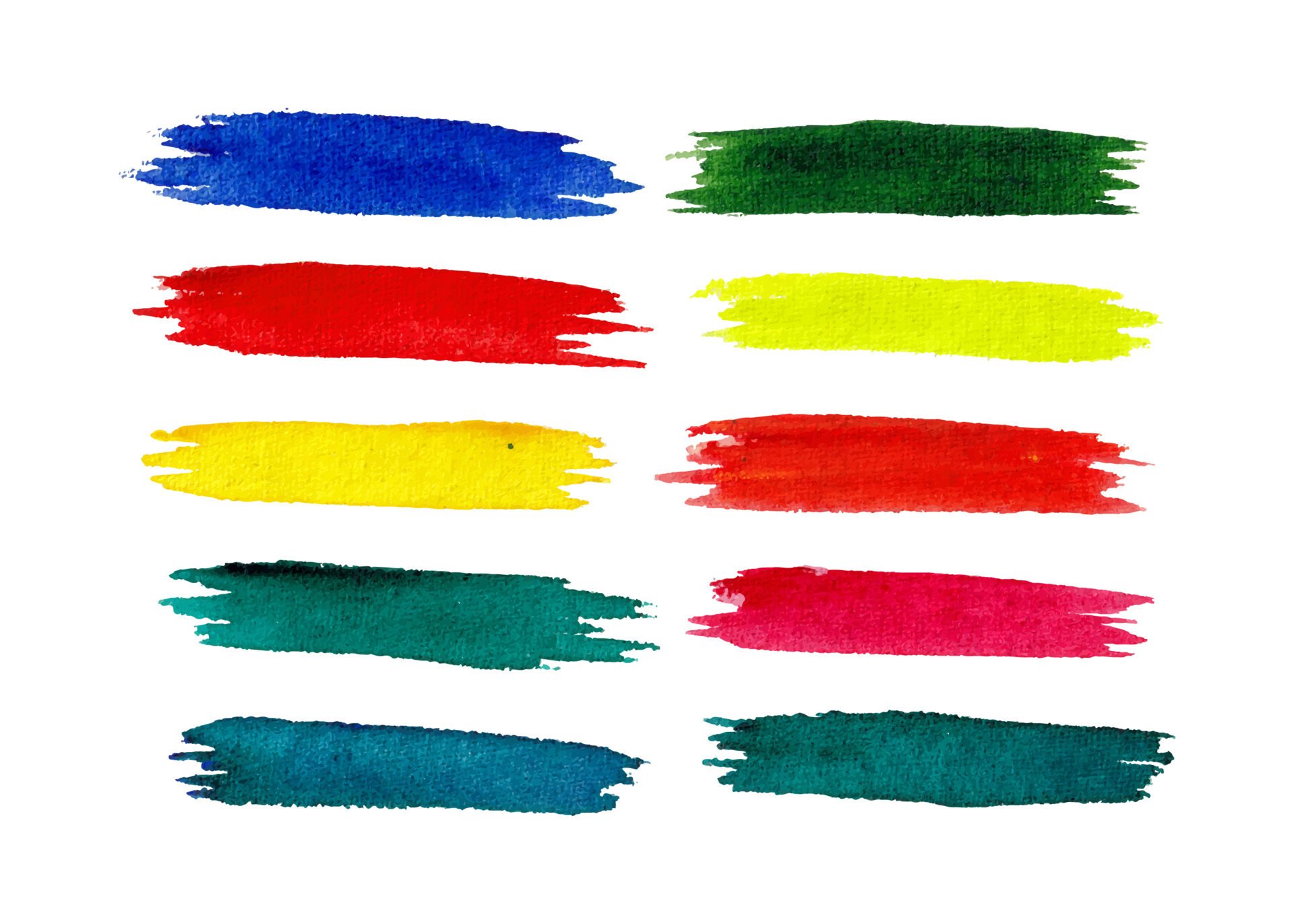 Watercolor vector brush strokes collection,colorful Ink painting ...