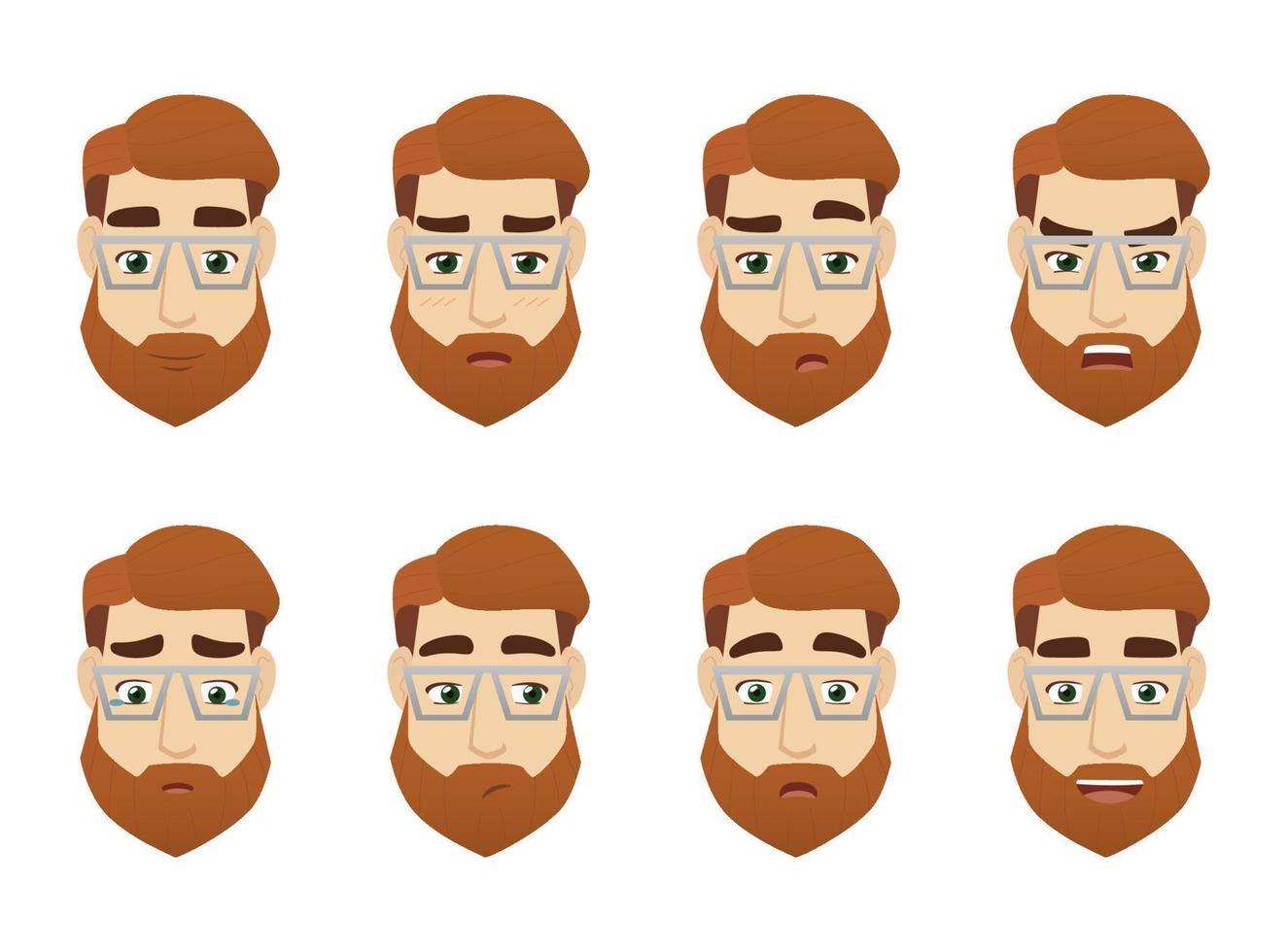Young man programmer emotions sticker set. Science worker portrait. Men ... Young man programmer emotions sticker set. Science worker portrait. Men ...