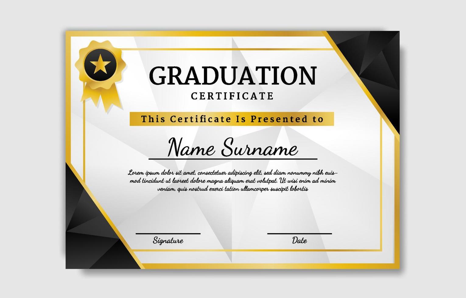 Graduation Certificate Template 9669493 Vector Art At Vecteezy