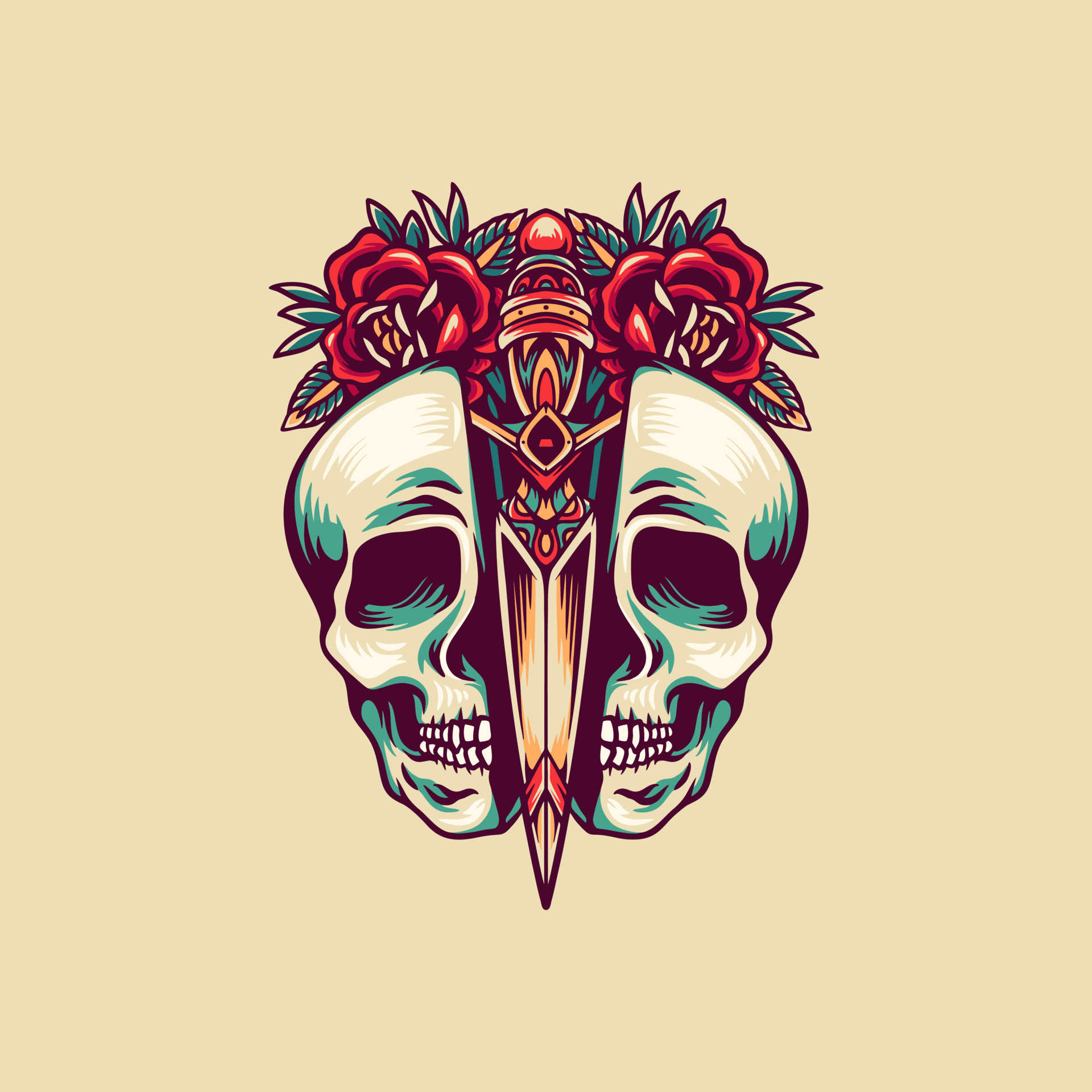 Broken Skull And Knife Retro Illustration 9671806 Vector Art at Vecteezy Broken Skull And Knife Retro Illustration 9671806 Vector Art at Vecteezy
