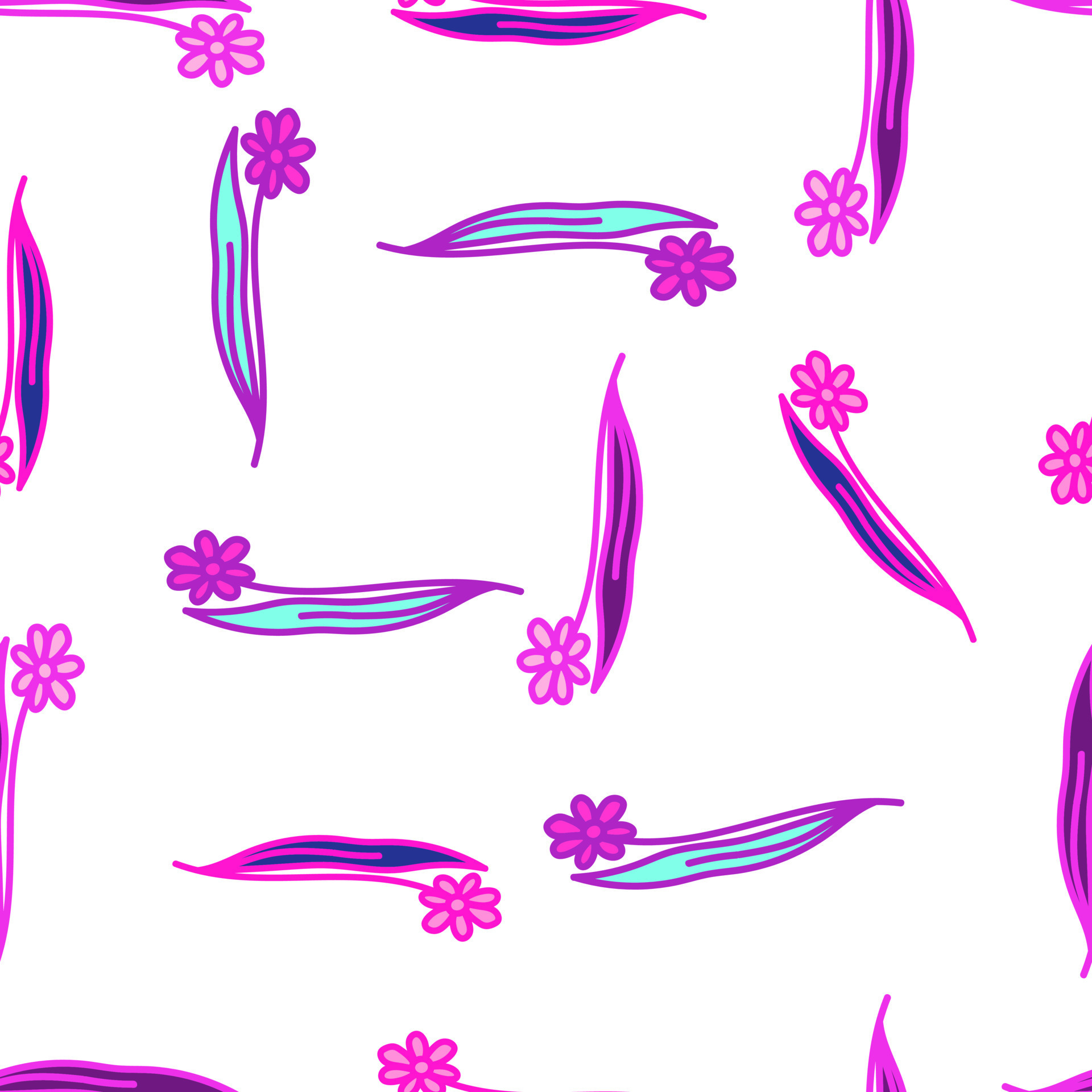 Hand drawn flower seamless pattern. Simple floral wallpaper. 9673165 ...