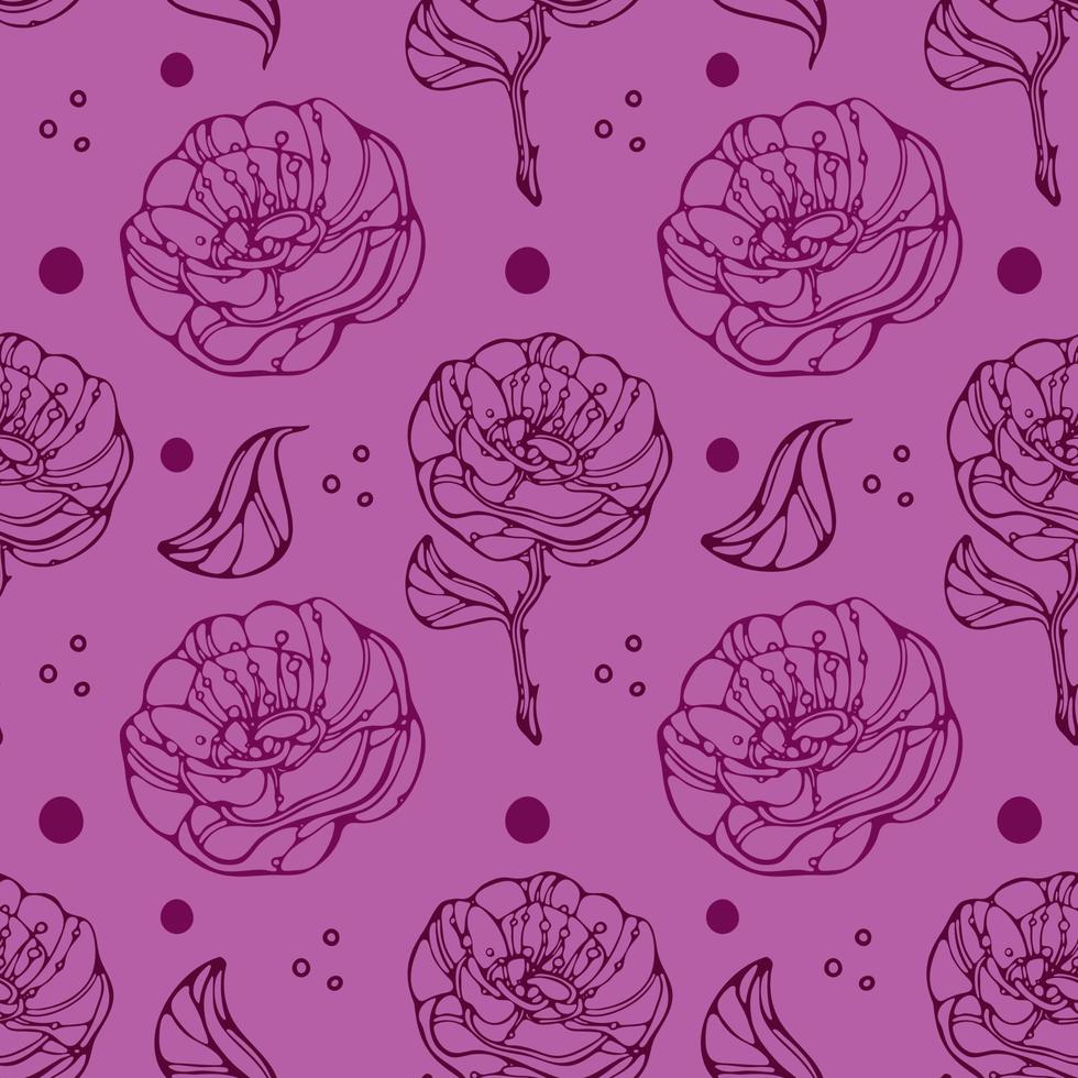 Flower Seamless Pattern Vector Illustration For Print Wallpaper
