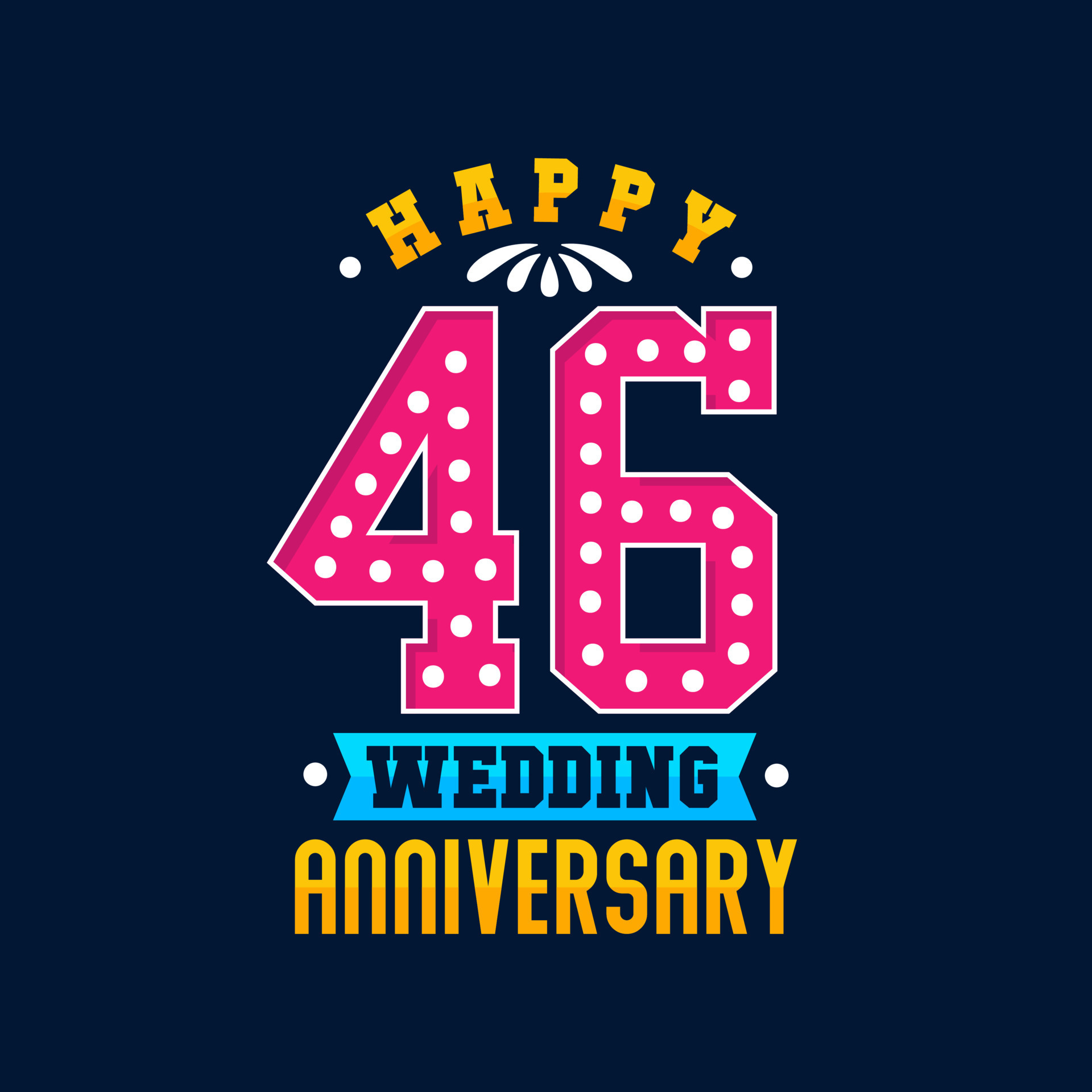 Happy 46th Wedding Anniversary Celebration 9676547 Vector Art At Vecteezy