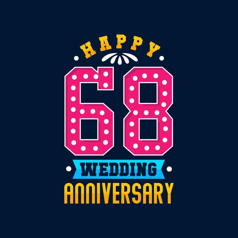 Happy 68th Wedding Anniversary celebration 9676590 Vector Art at Vecteezy