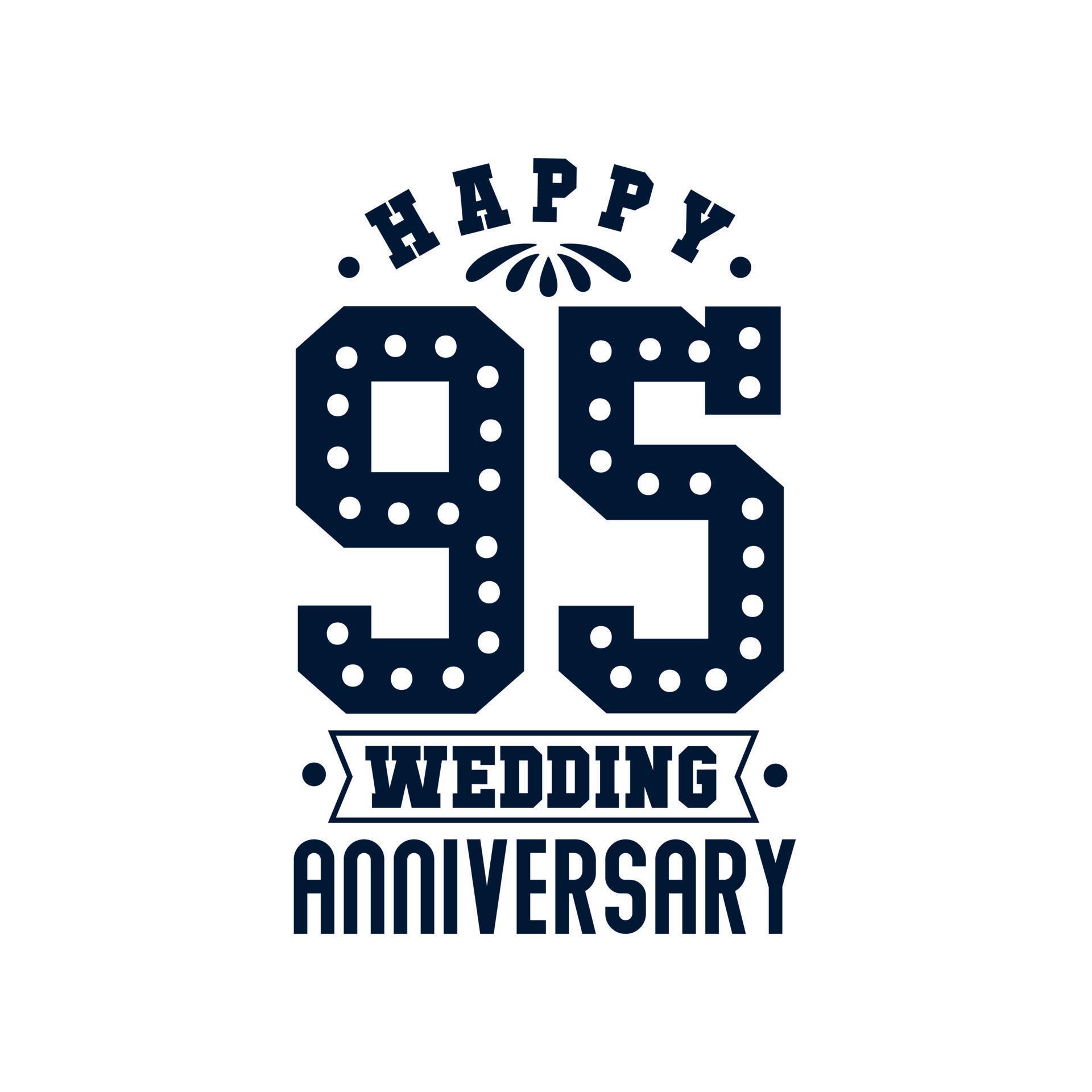 95 Anniversary celebration, Happy 95th Wedding Anniversary 9676636 Vector Art at Vecteezy