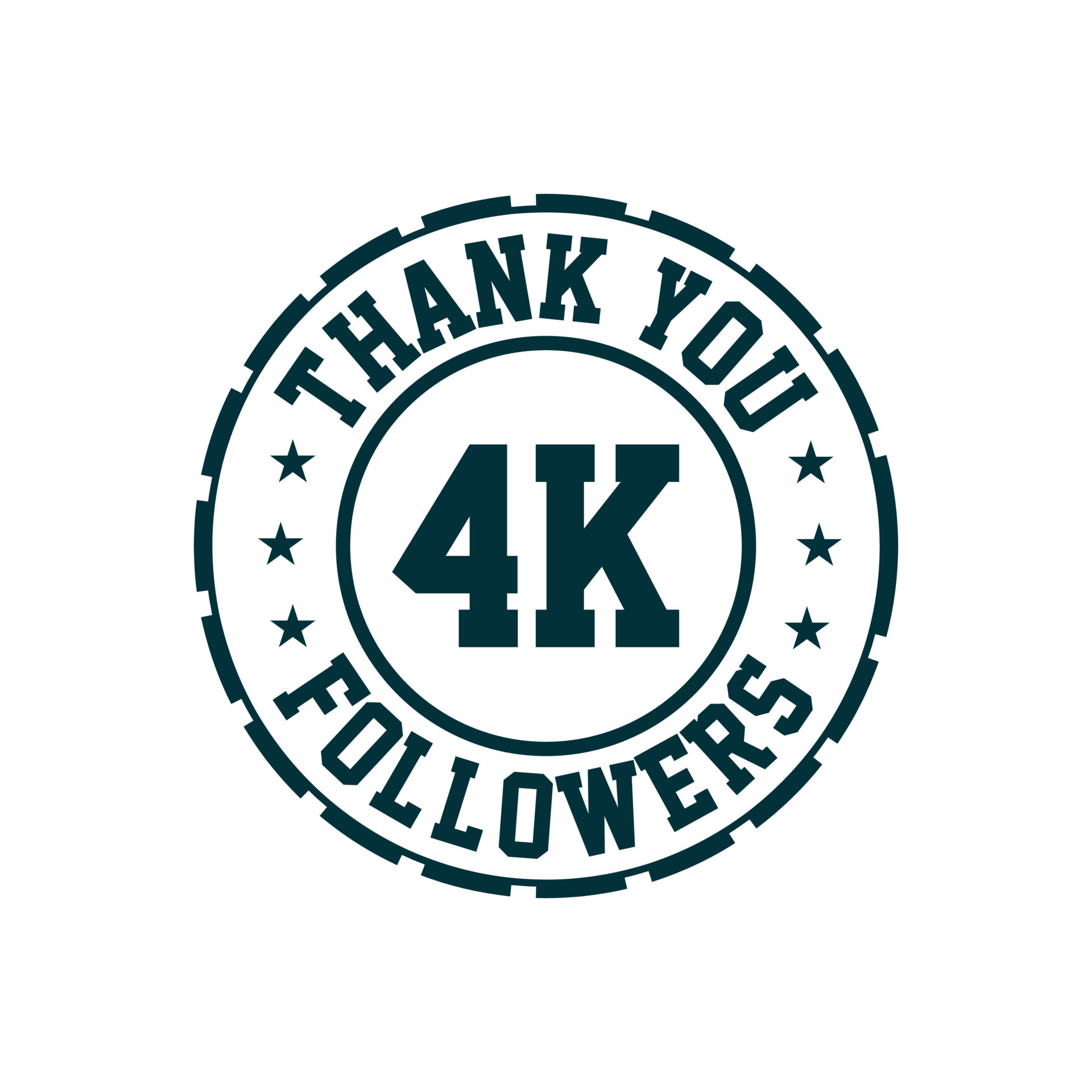 Thank You 4k Followers Celebration Greeting Card For 4000 Social