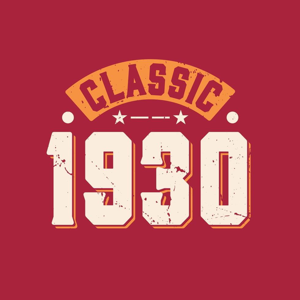Classic 1930. 1930 Vintage Retro Birthday 9680665 Vector Art at Vecteezy