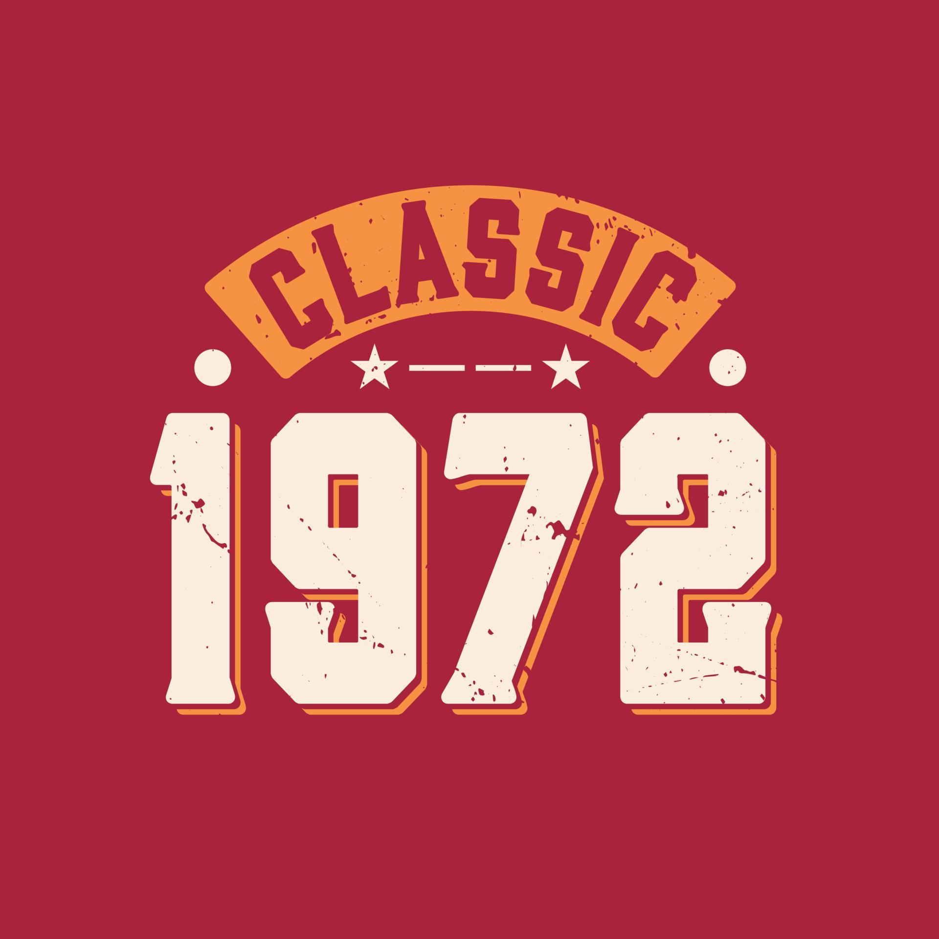 Classic 1972. 1972 Vintage Retro Birthday 9681327 Vector Art at Vecteezy