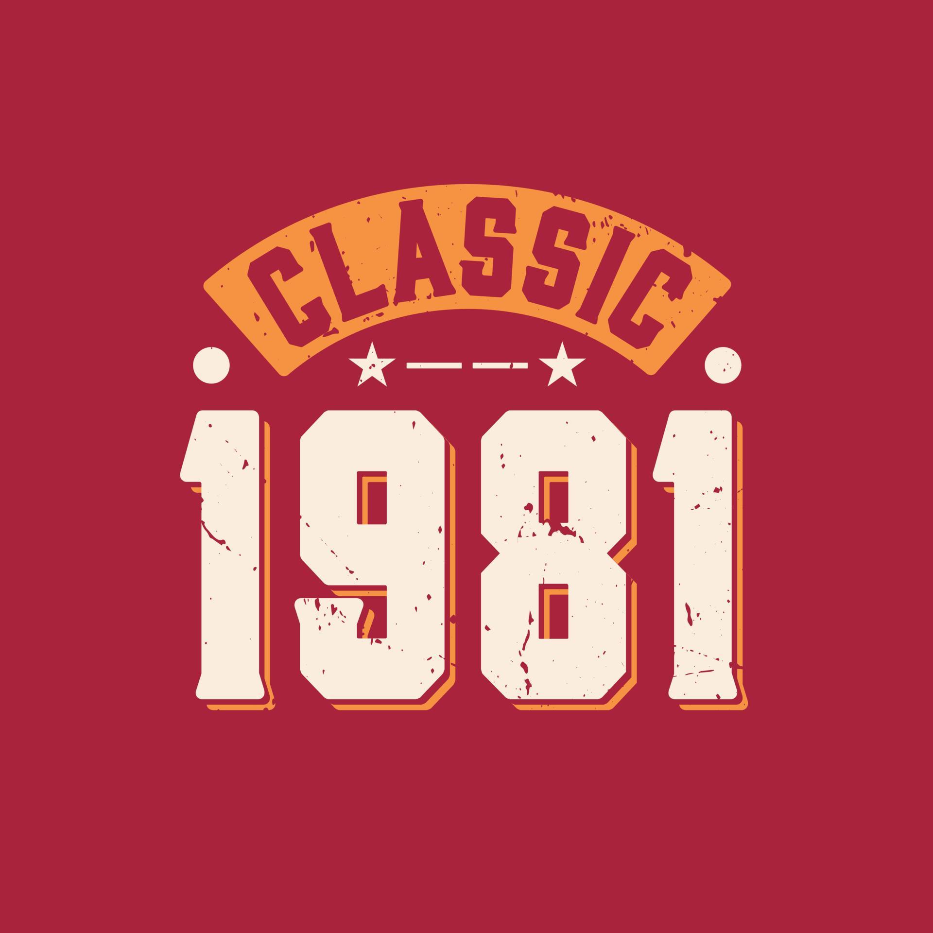 Classic 1981. 1981 Vintage Retro Birthday 9681661 Vector Art at Vecteezy