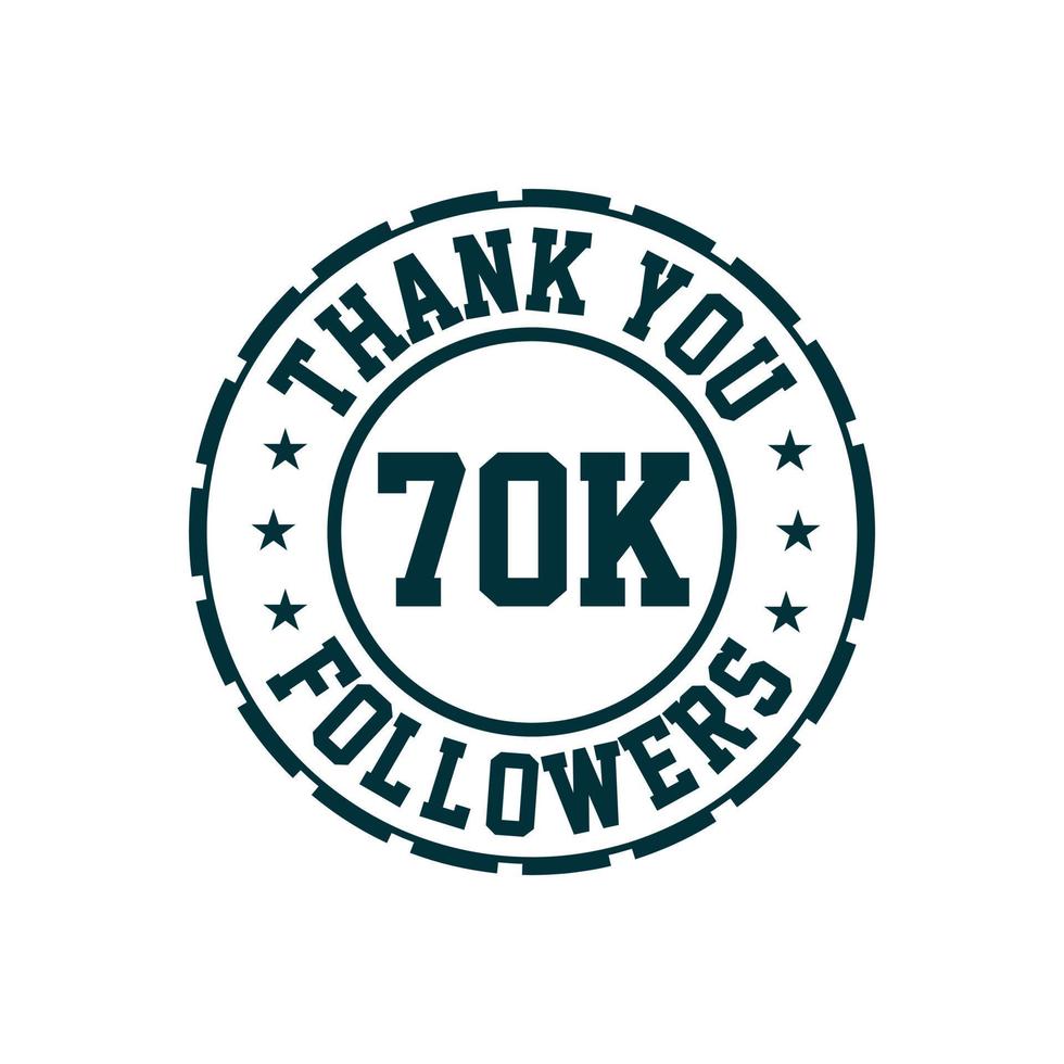 Thank You 70k Followers Celebration Greeting Card For 70000 Social Followers 9681843 Vector