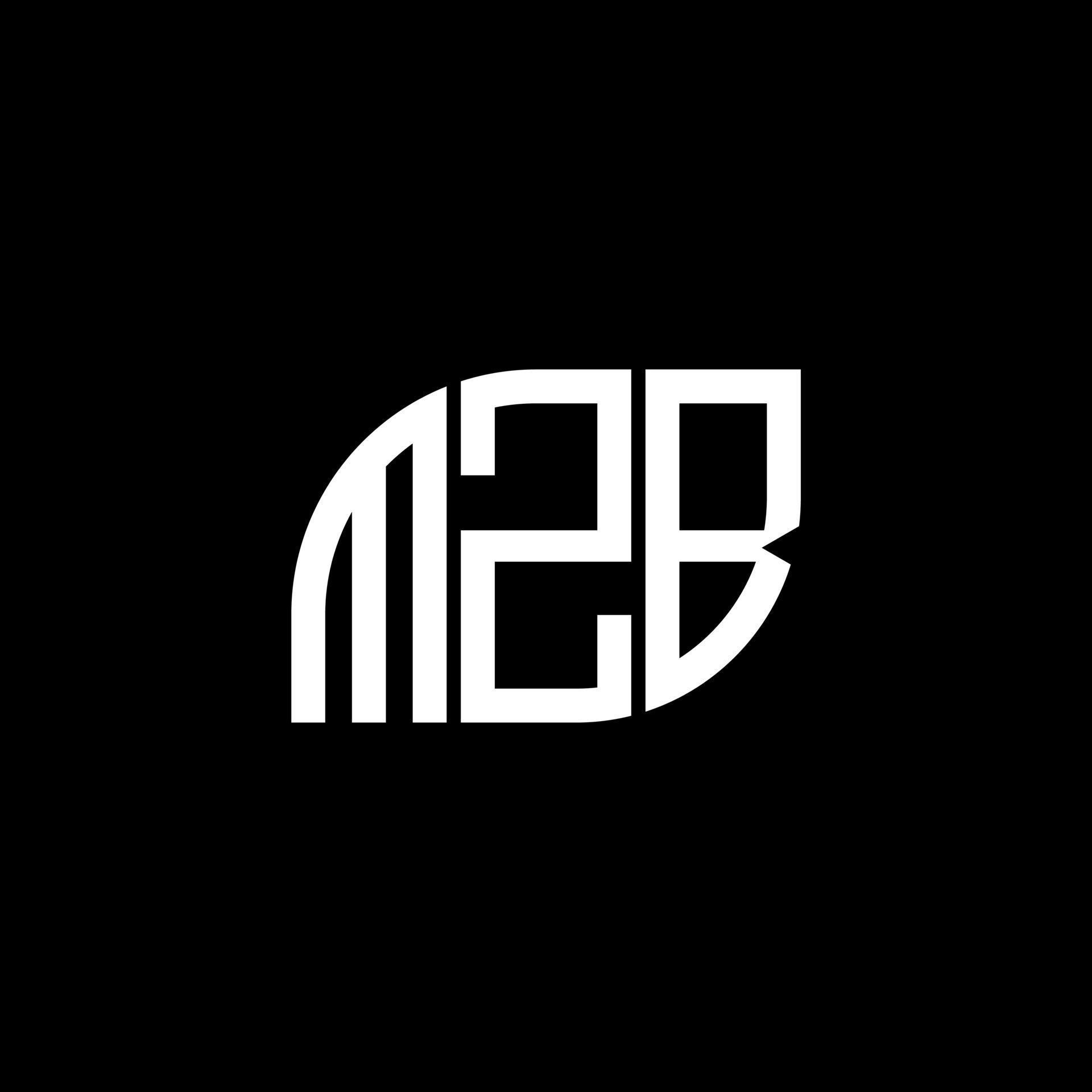 MZB letter logo design on black background. MZB creative initials letter logo concept. MZB ...