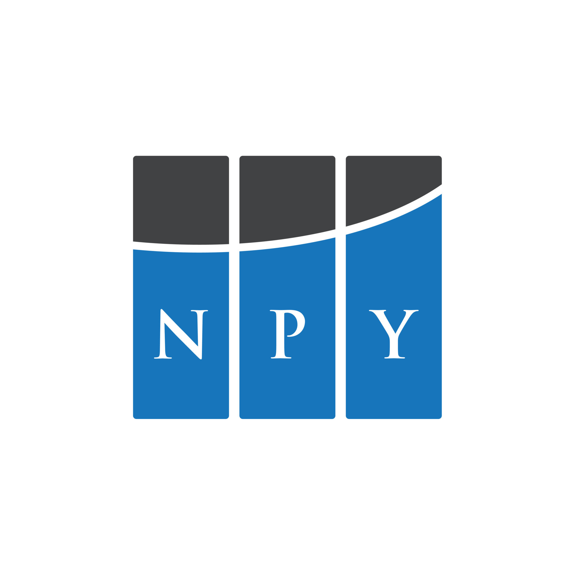 diseño de logotipo de letra npy sobre fondo blanco. concepto de logotipo de letra de iniciales ...