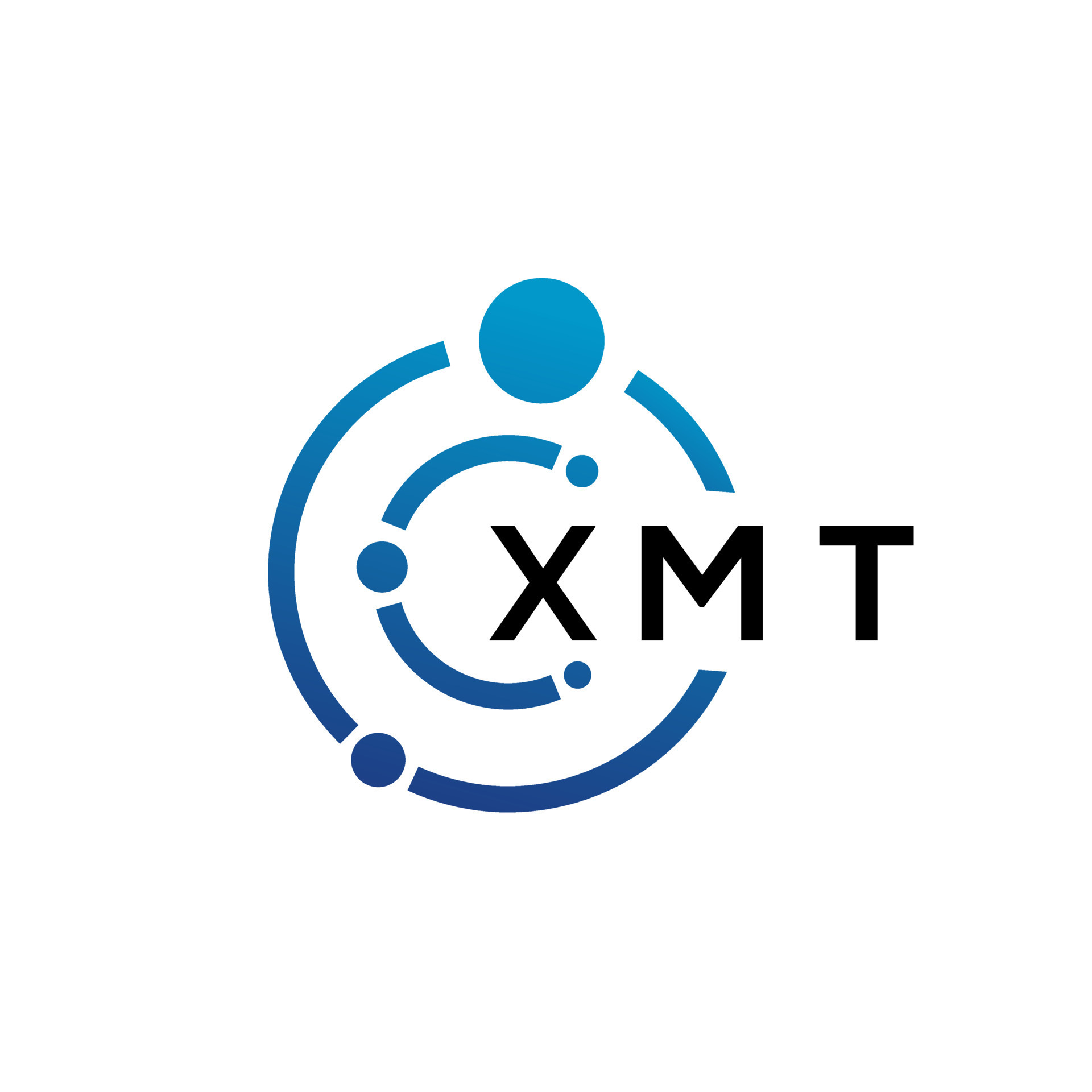 XMT letter technology logo design on white background. XMT creative initials letter IT logo ...
