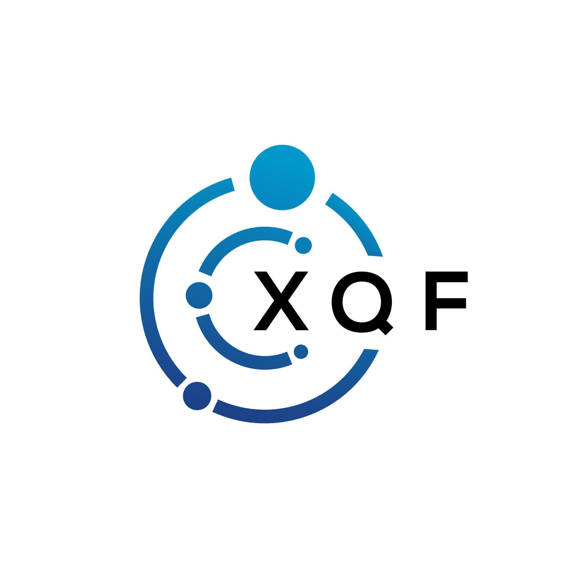Diseño de logotipo de tecnología de letras xqf sobre fondo blanco. xqf letras iniciales ...