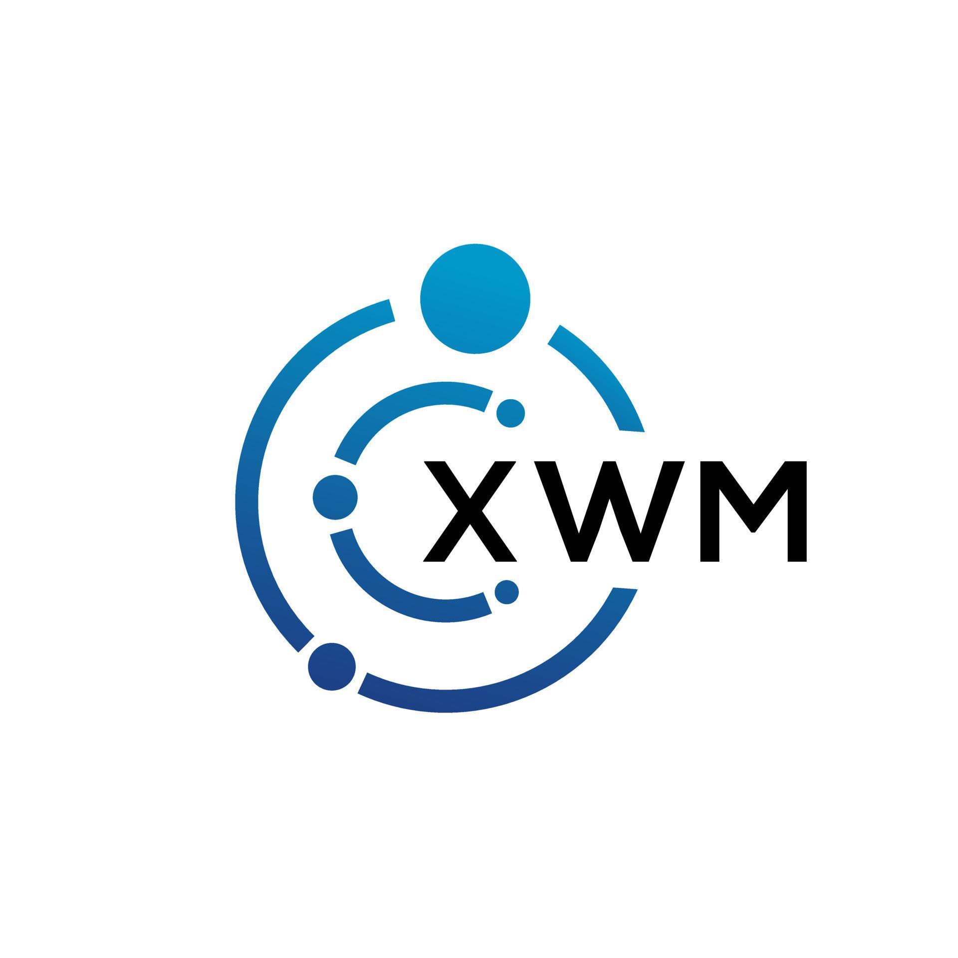 Diseño De Logotipo De Tecnología De Letras Xwm Sobre Fondo Blanco Xwm