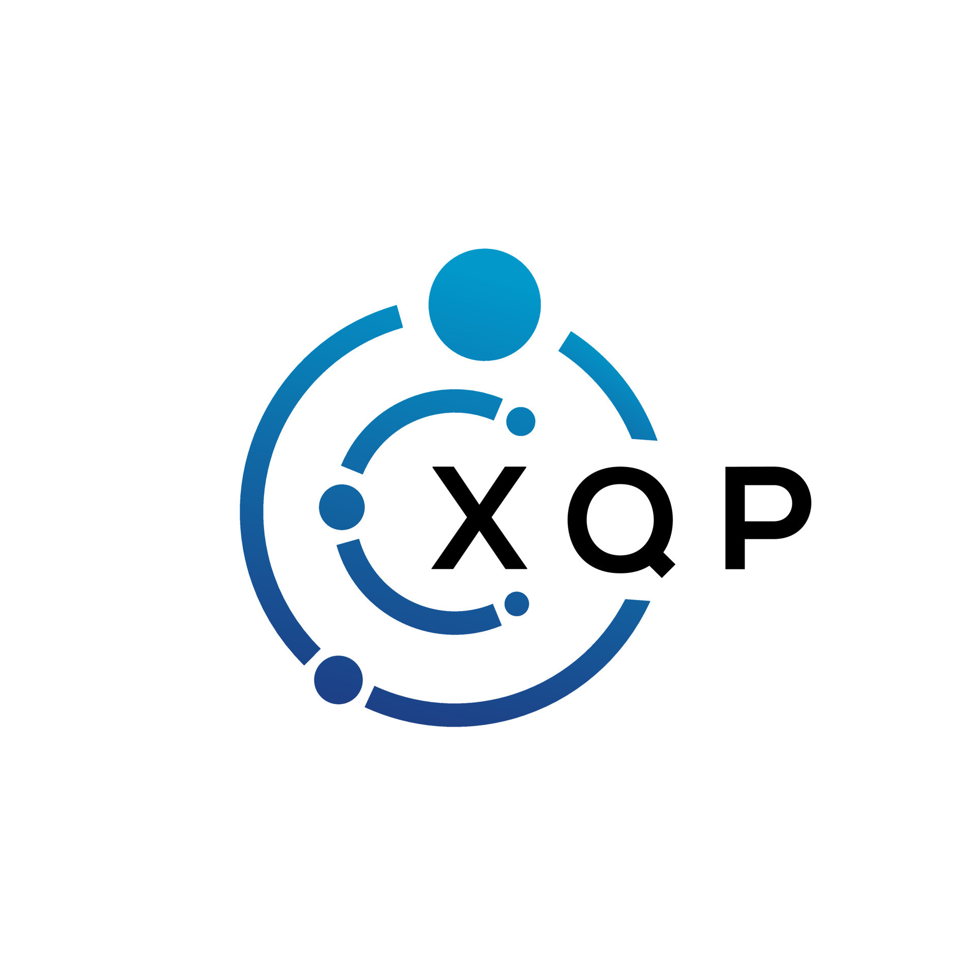 Diseño de logotipo de tecnología de letras xqp sobre fondo blanco. xqp letras iniciales ...