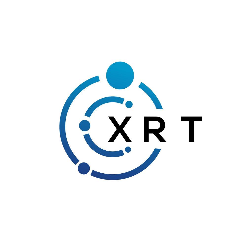 diseño de logotipo de tecnología de letra xrt sobre fondo blanco. xrt letras iniciales creativas ...