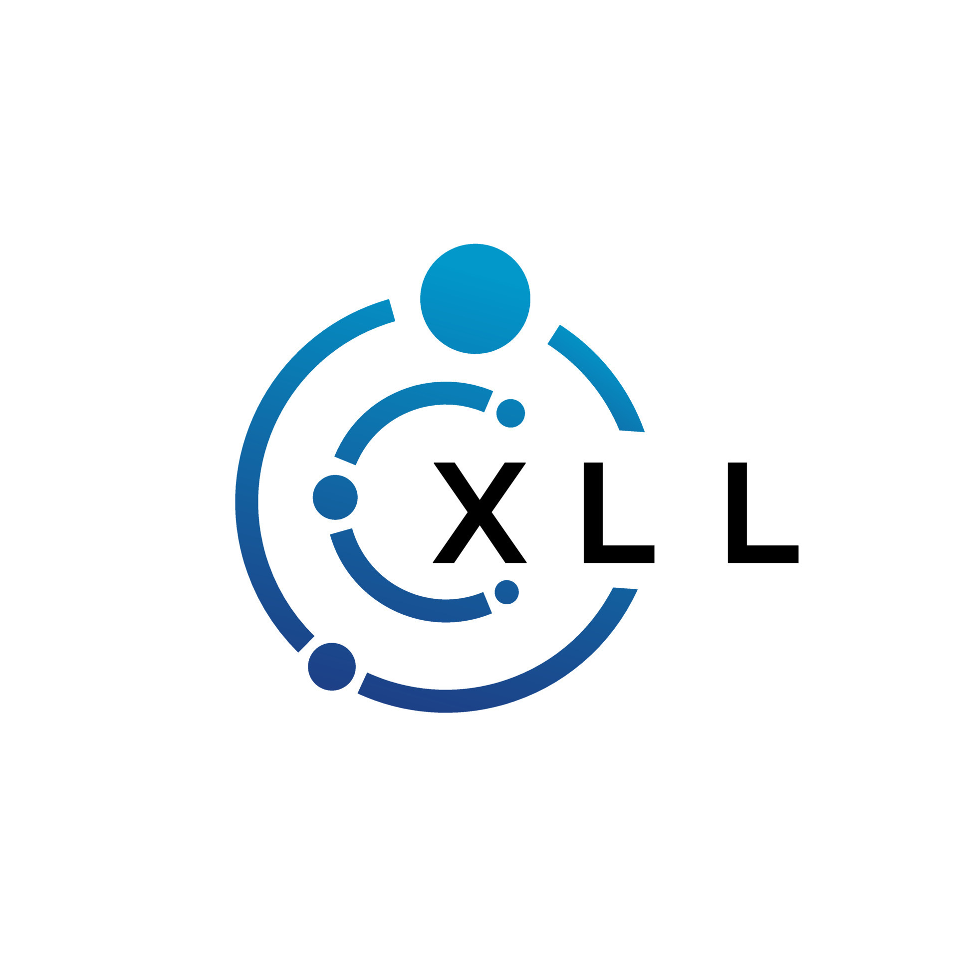 Diseño de logotipo de tecnología de letras xll sobre fondo blanco. xll creative initials letter ...