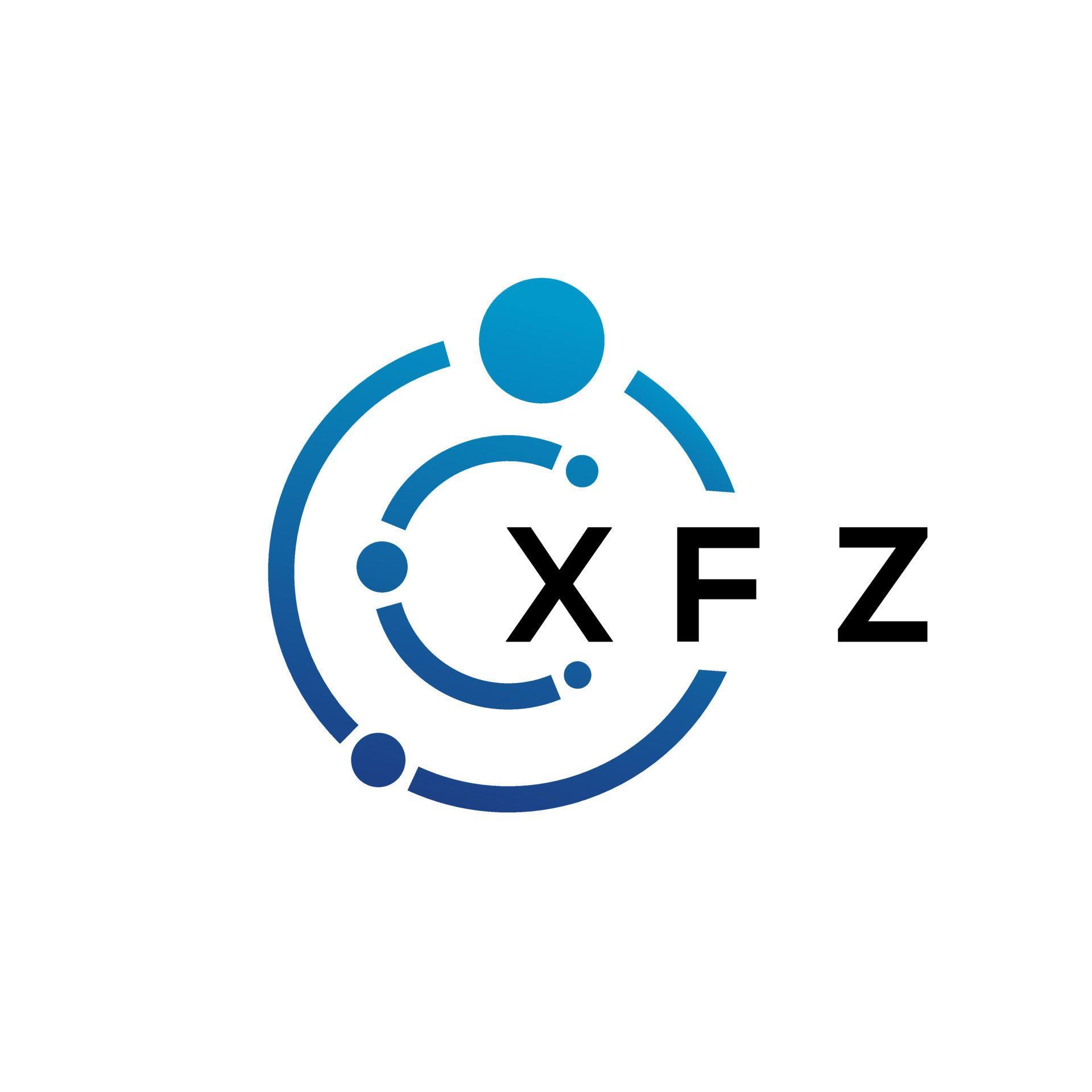 Diseño de logotipo de tecnología de letras xfz sobre fondo blanco. xfz creative initials letter ...