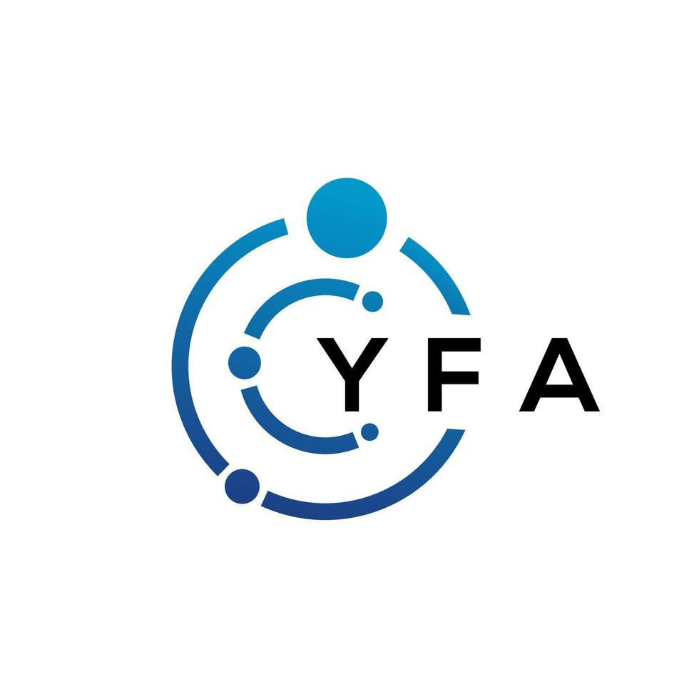YFA letter technology logo design on white background. YFA creative initials letter IT logo ...