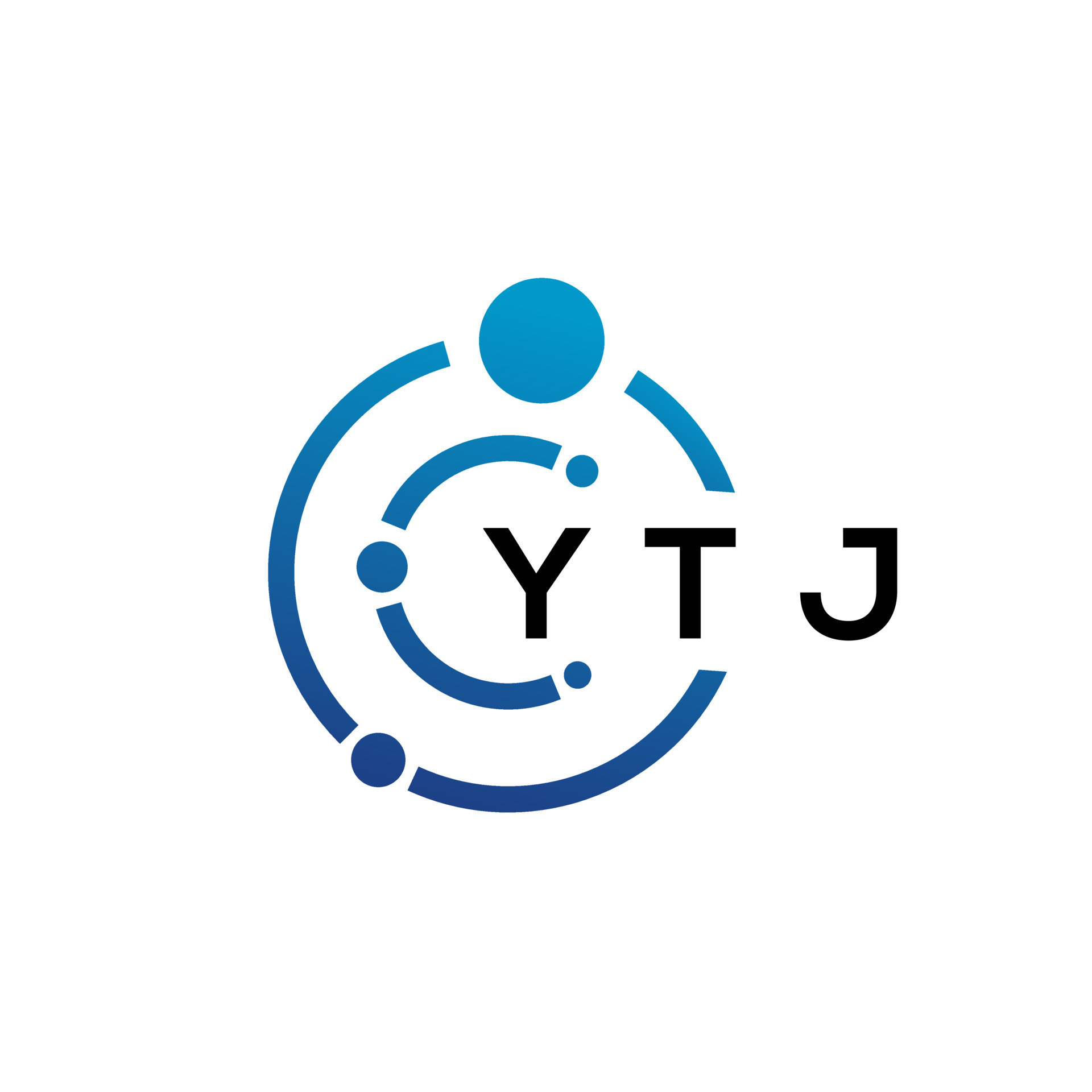Diseño de logotipo de tecnología de letras ytj sobre fondo blanco. ytj creative initials letter ...
