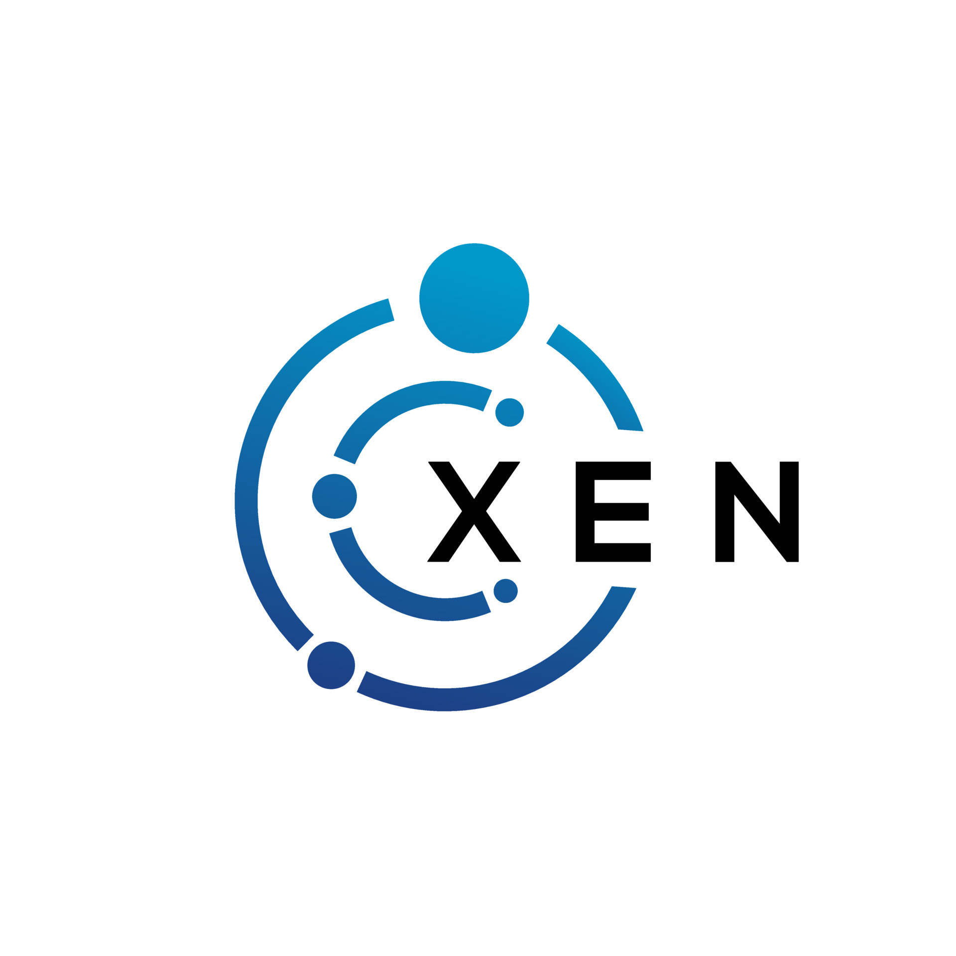 XEN letter technology logo design on white background. XEN creative initials letter IT logo ...