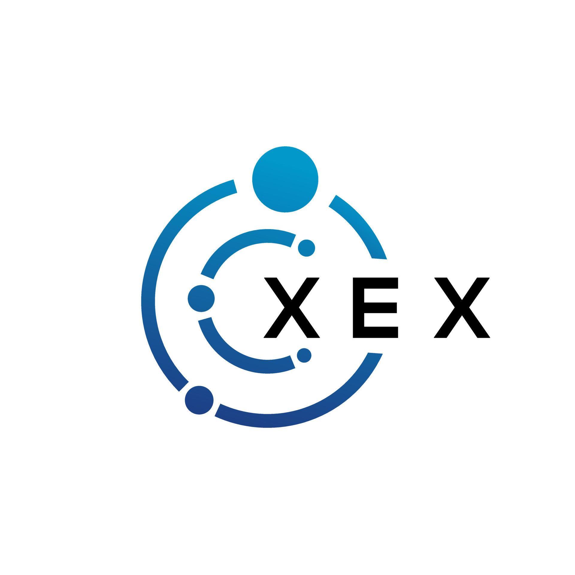 diseño de logotipo de tecnología de letra xex sobre fondo blanco. xex creative initials letter ...