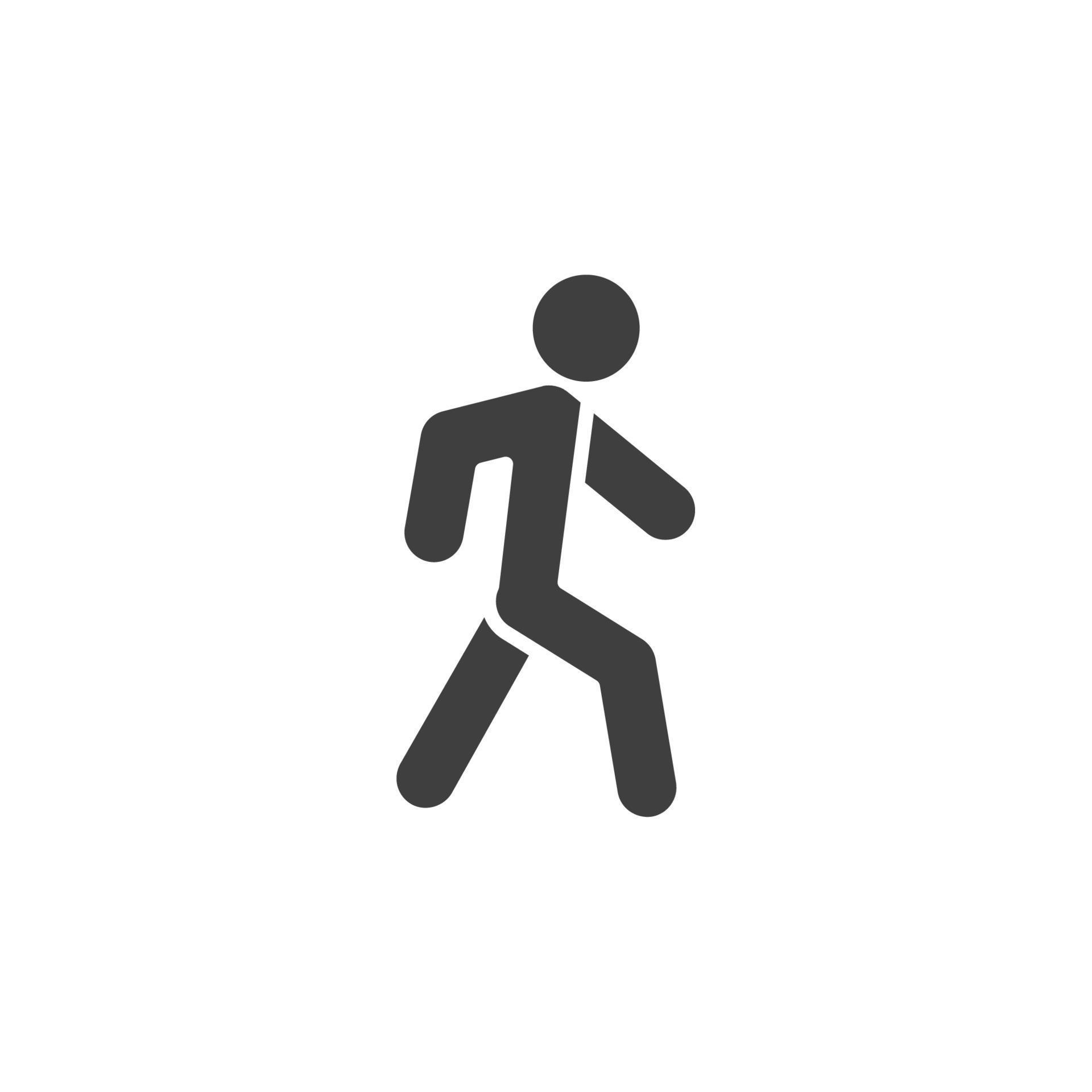 Vector sign of the walk symbol is isolated on a white background. walk icon color editable ...