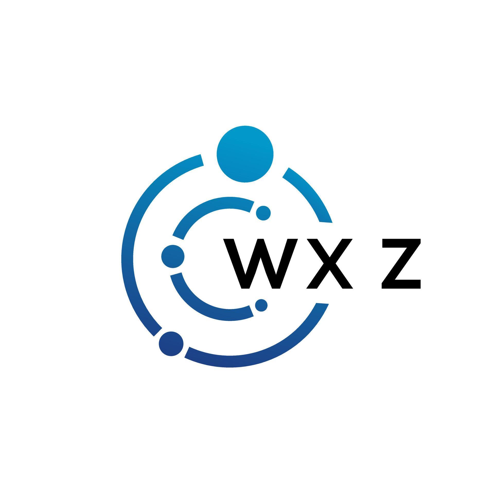 diseño de logotipo de tecnología de letras wxz sobre fondo blanco. wxz creative initials letter ...