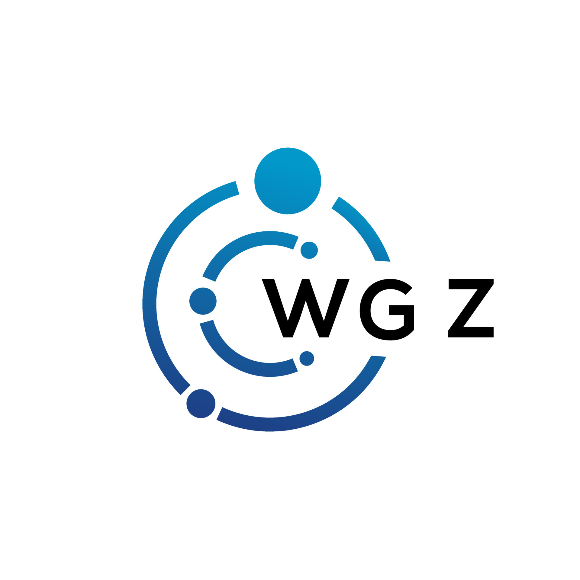diseño de logotipo de tecnología de letras wgz sobre fondo blanco. wgz creative initials letter ...