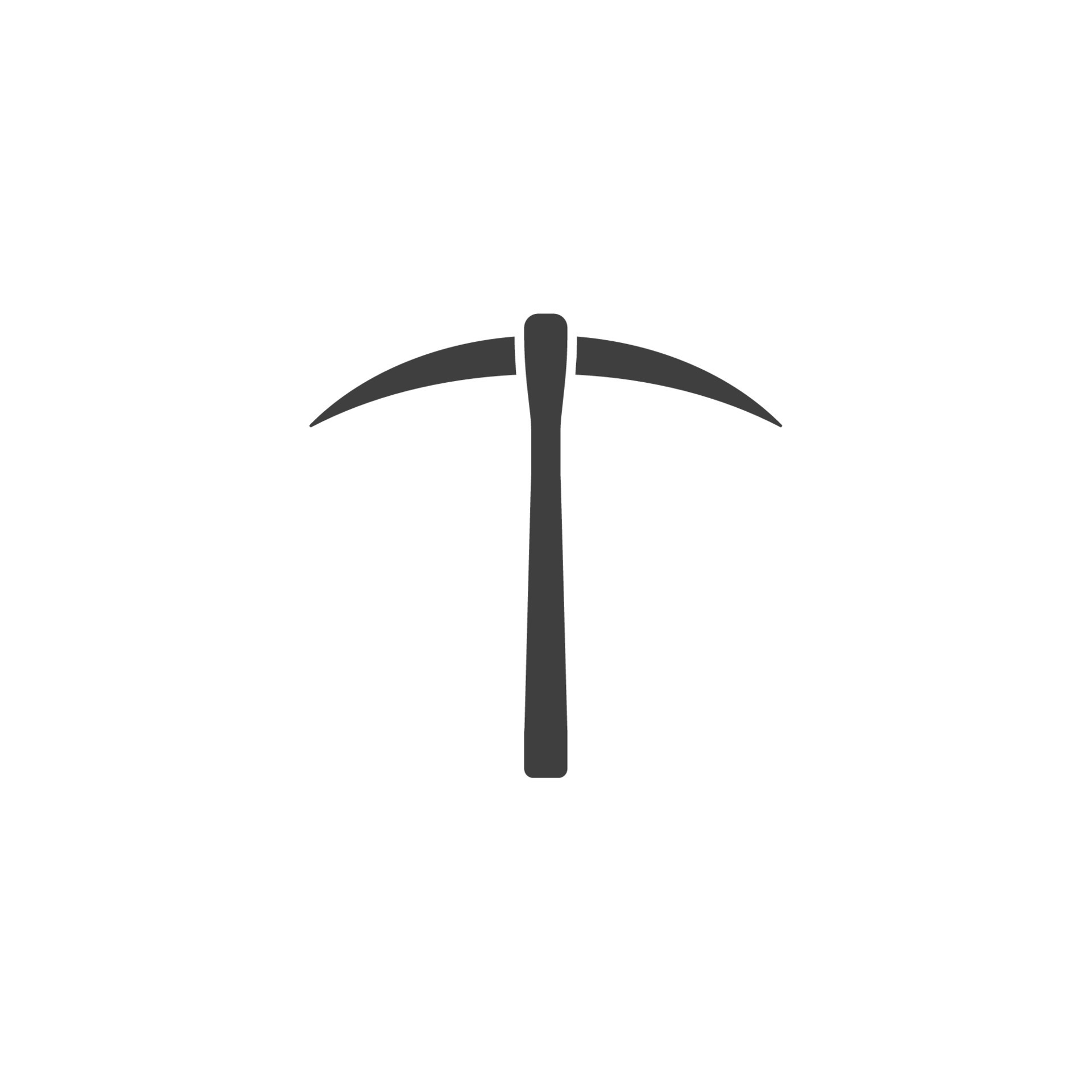 Vector sign of the Pickaxe symbol is isolated on a white background. Pickaxe icon color editable ...