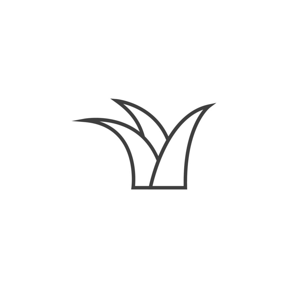 Vector Sign Of The Grass Symbol Is Isolated On A White Background Grass Icon Color Editable