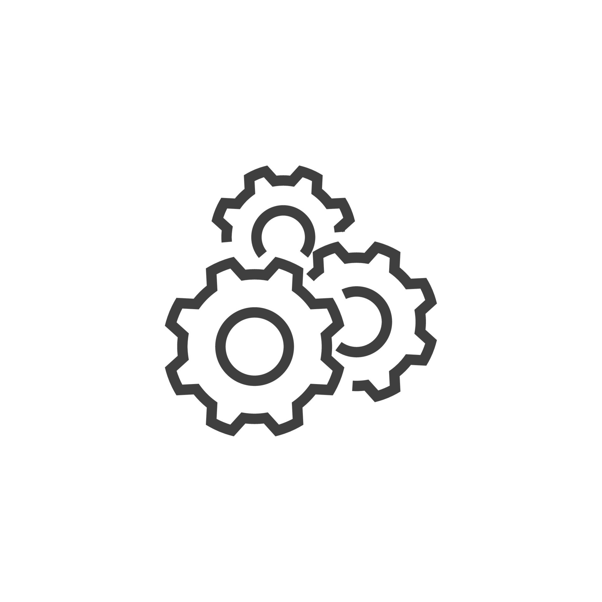 Vector sign of the gear symbol is isolated on a white background. gear ...