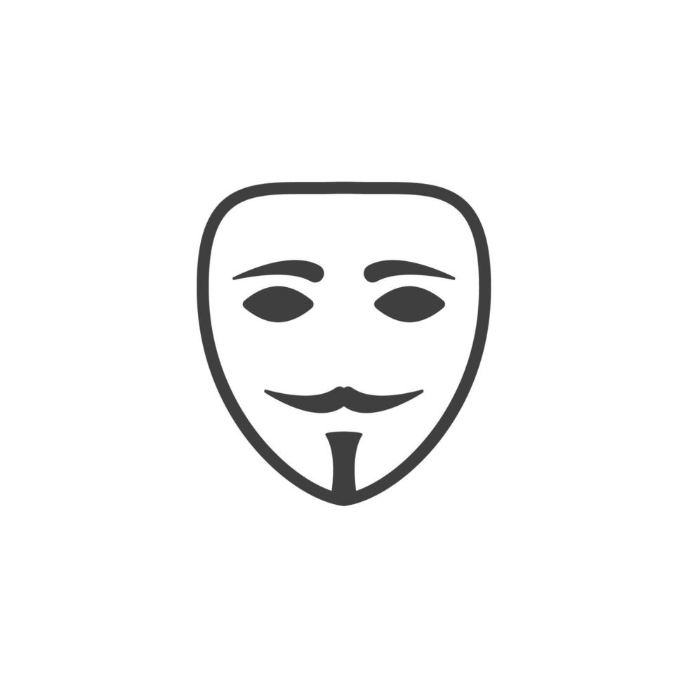 Vector sign of the anonymous mask symbol is isolated on a white ... Vector sign of the anonymous mask symbol is isolated on a white ...