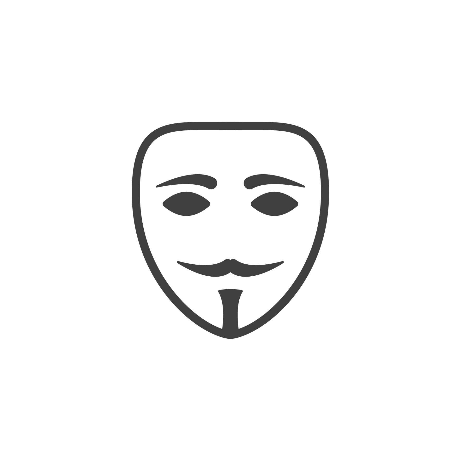 Vector sign of the anonymous mask symbol is isolated on a white ... Vector sign of the anonymous mask symbol is isolated on a white ...