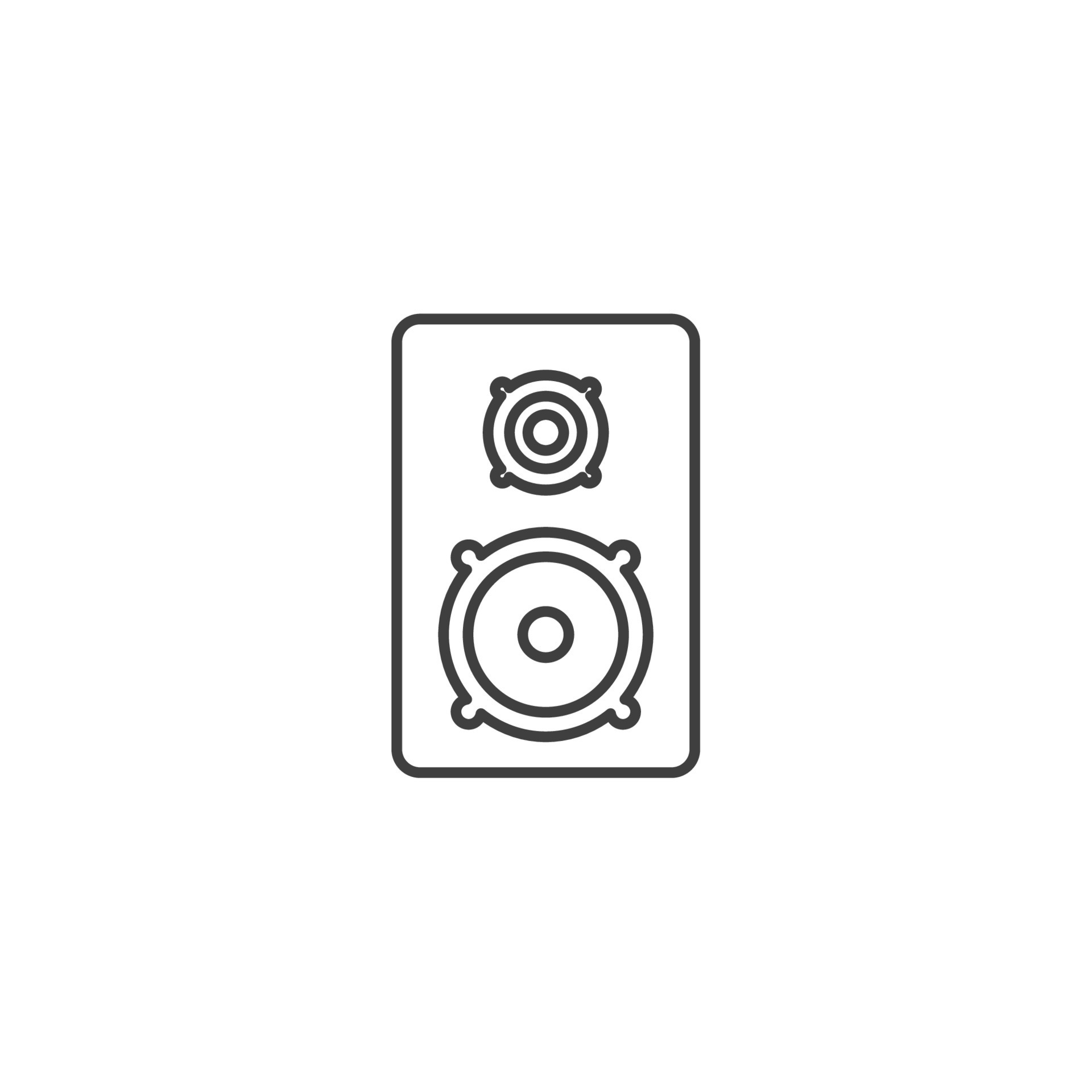 Vector sign of the Sound speaker symbol is isolated on a white background. Sound speaker icon ...