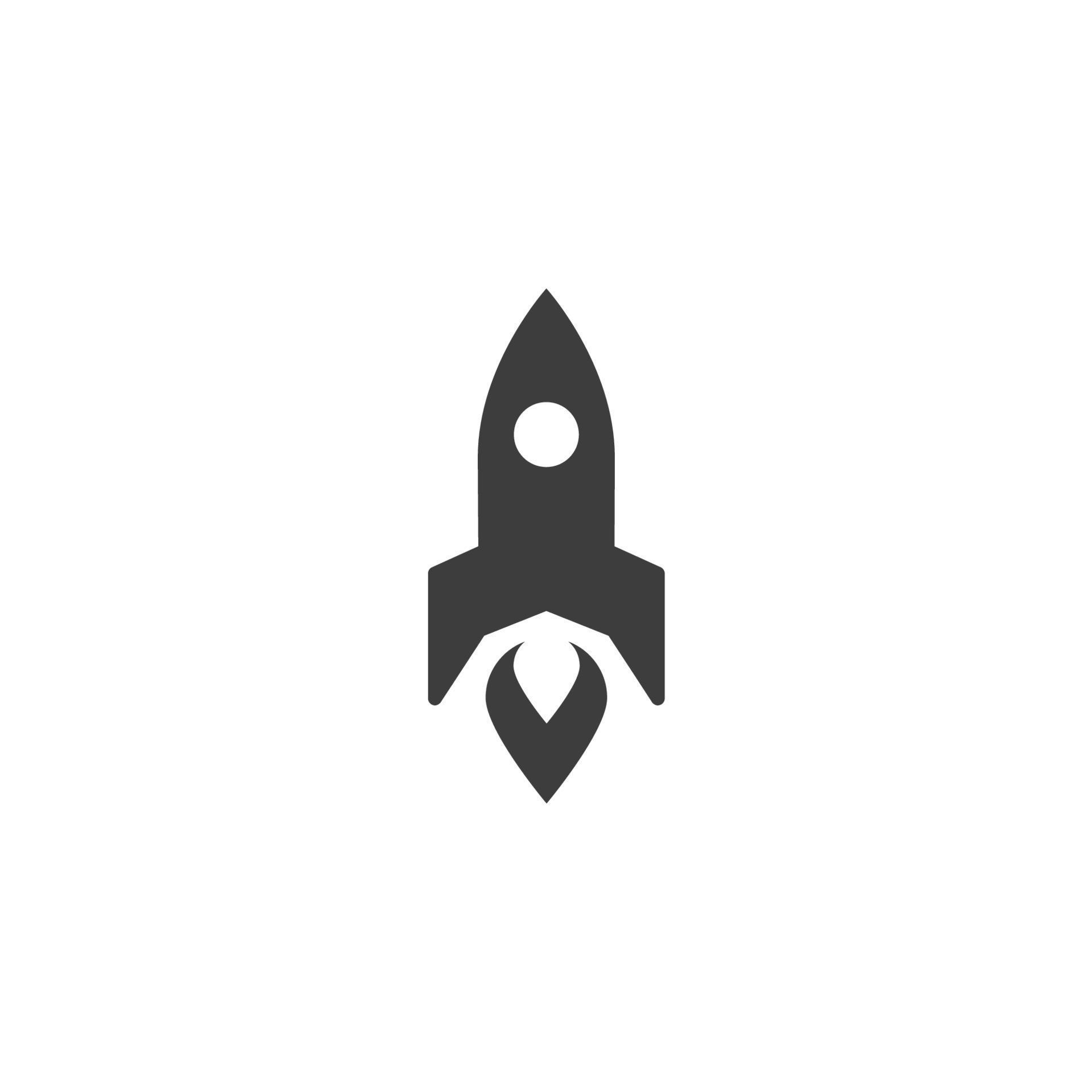 Vector sign of the rocket symbol is isolated on a white background ...