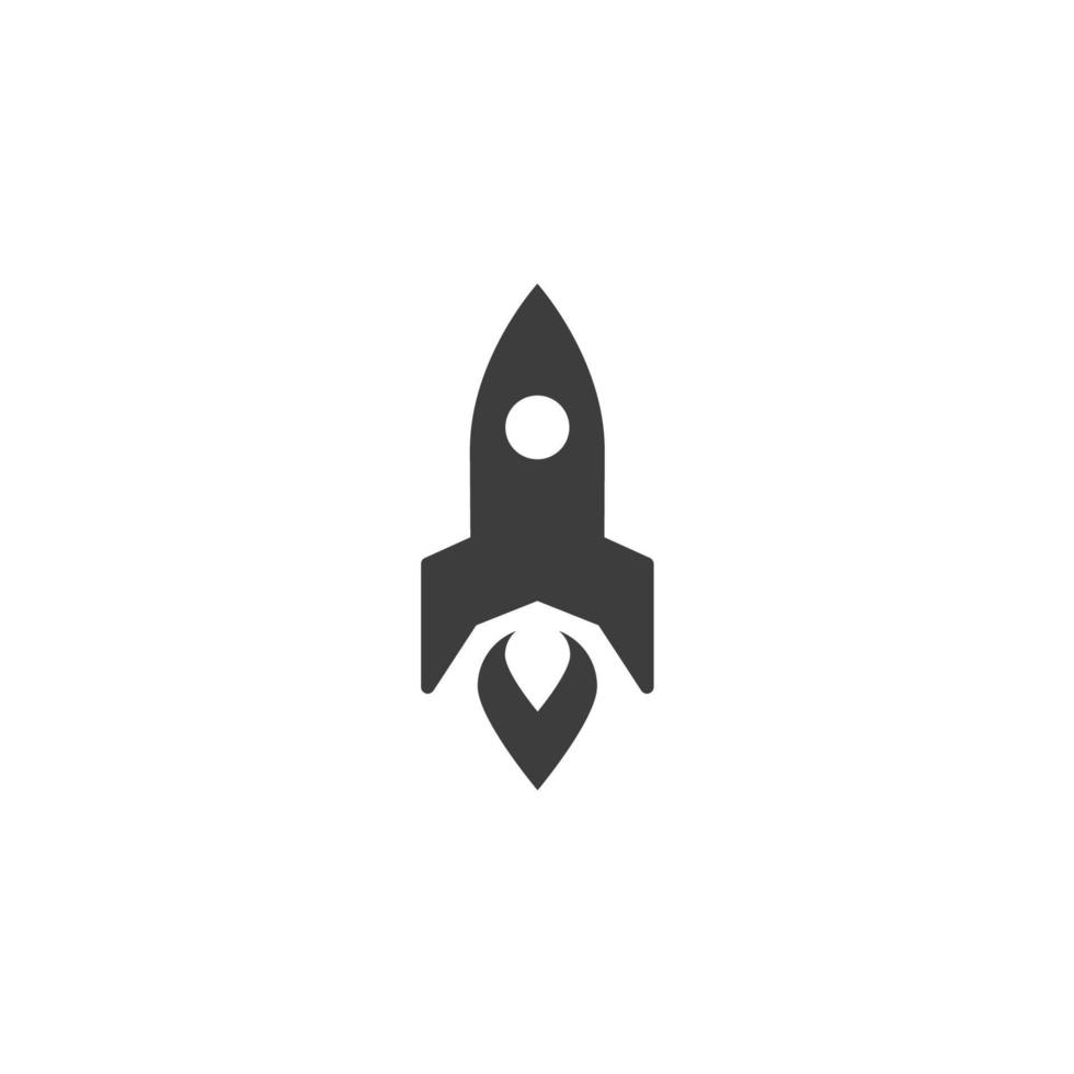 Vector sign of the rocket symbol is isolated on a white background ...