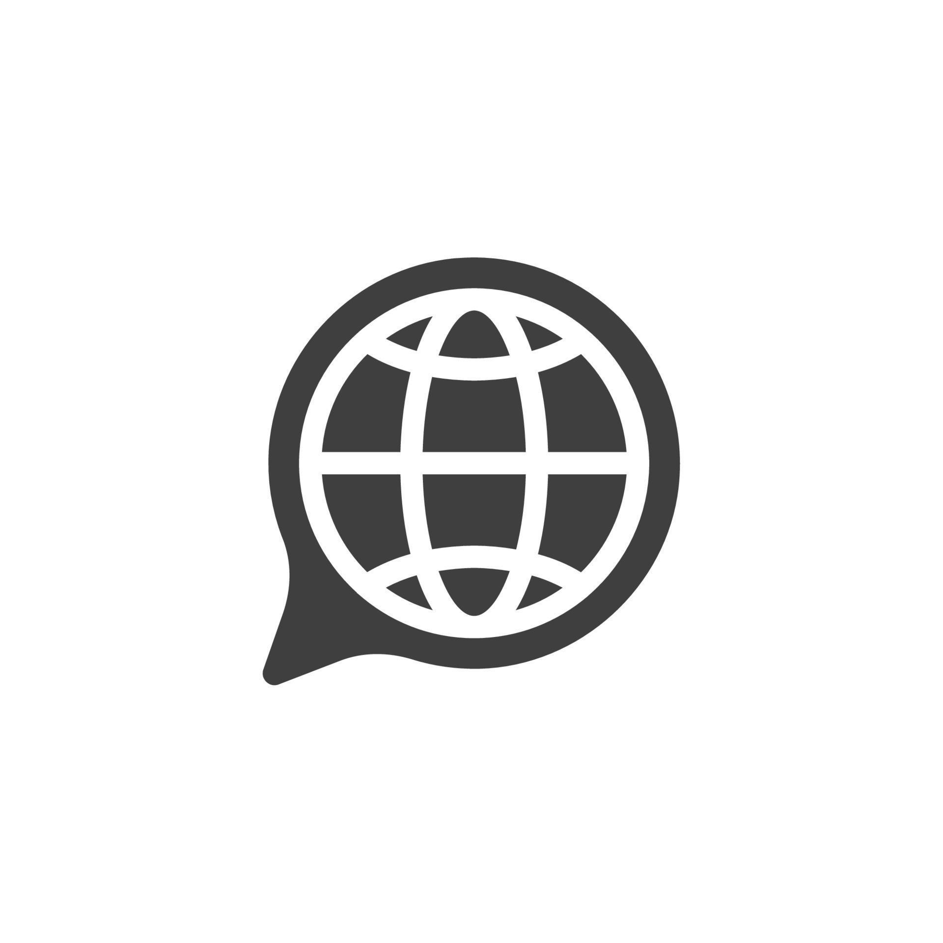 Vector sign of the Language Translation symbol is isolated on a white ...