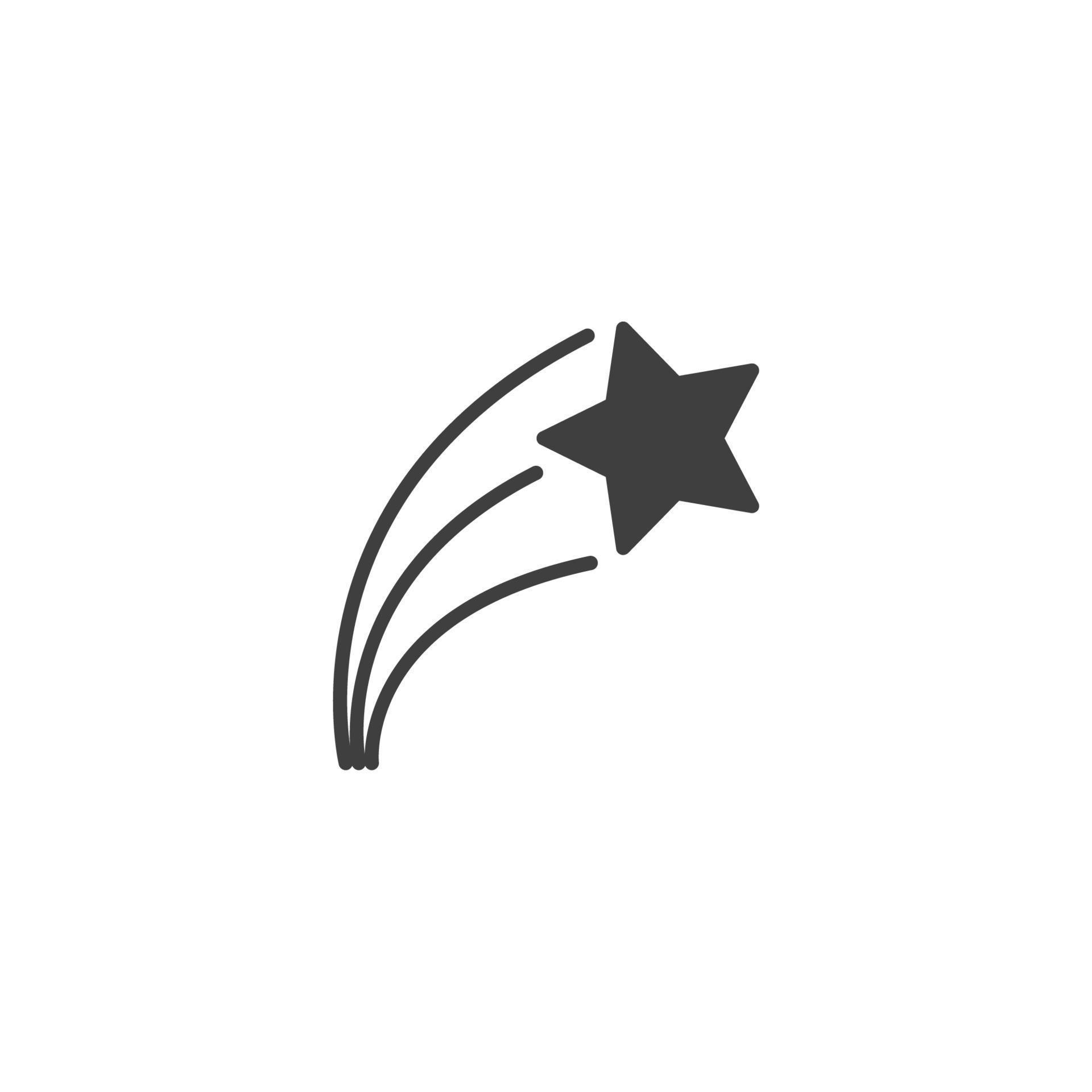 Vector sign of the Shooting Star symbol is isolated on a white ...