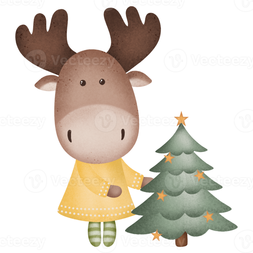 Cute Reindeer Cartoon Design Character 9687785 Png