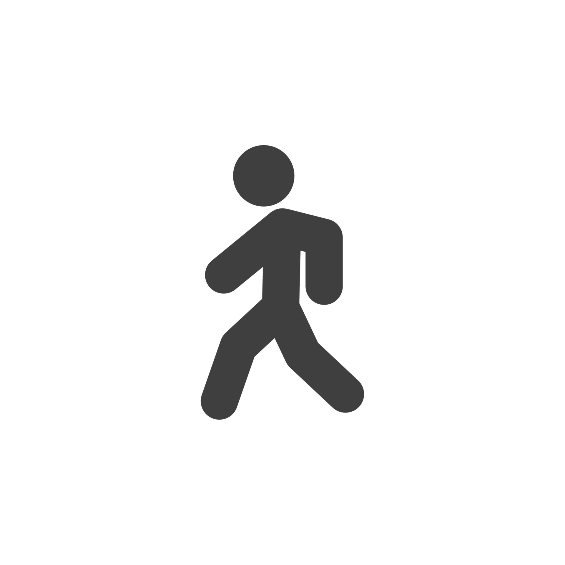 Vector sign of the walk symbol is isolated on a white background. walk icon color editable ...