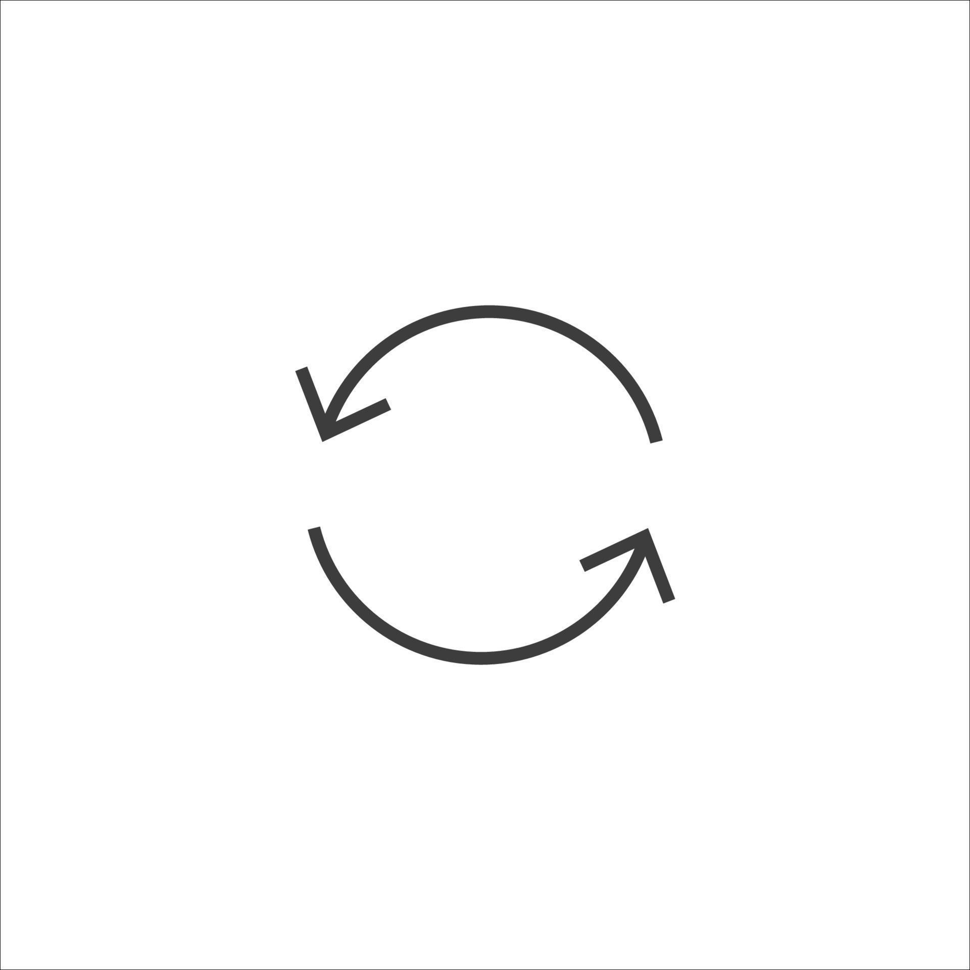 Vector sign of the rotation symbol is isolated on a white background ...