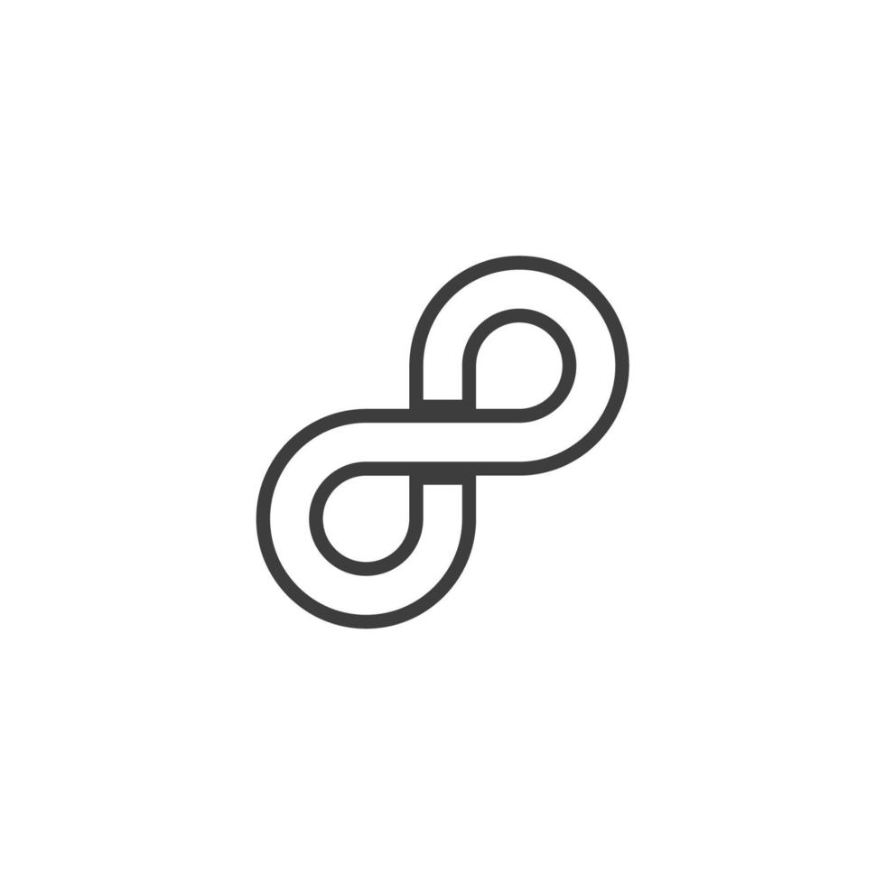 Vector sign of the Infinity loop symbol is isolated on a white ...