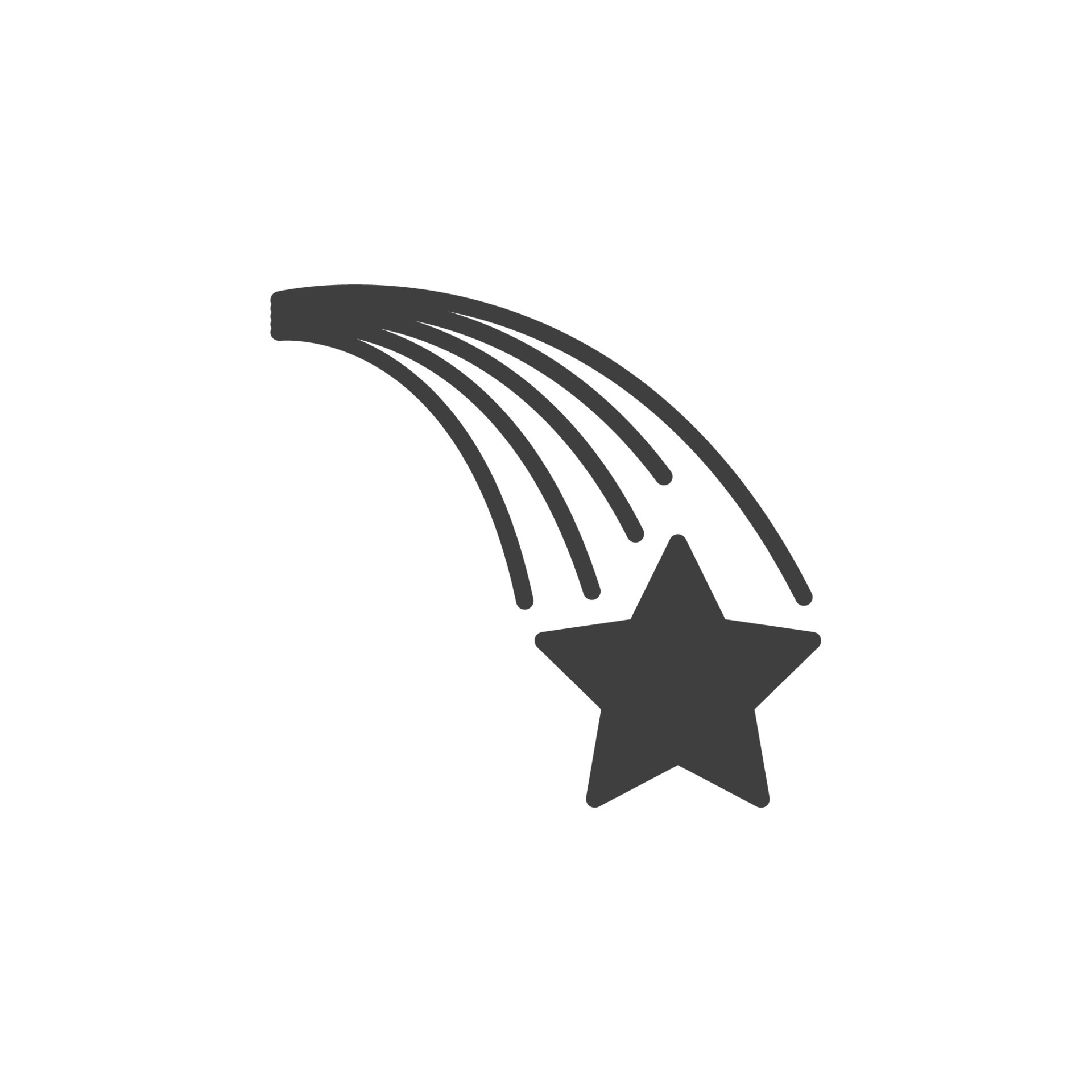 Vector sign of the Shooting Star symbol is isolated on a white ...