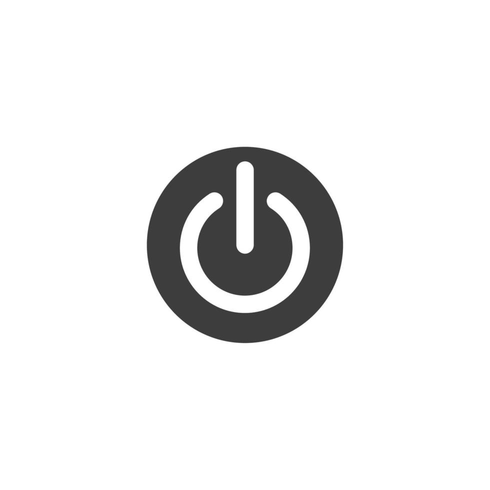 Vector sign of the power button symbol is isolated on a white ...