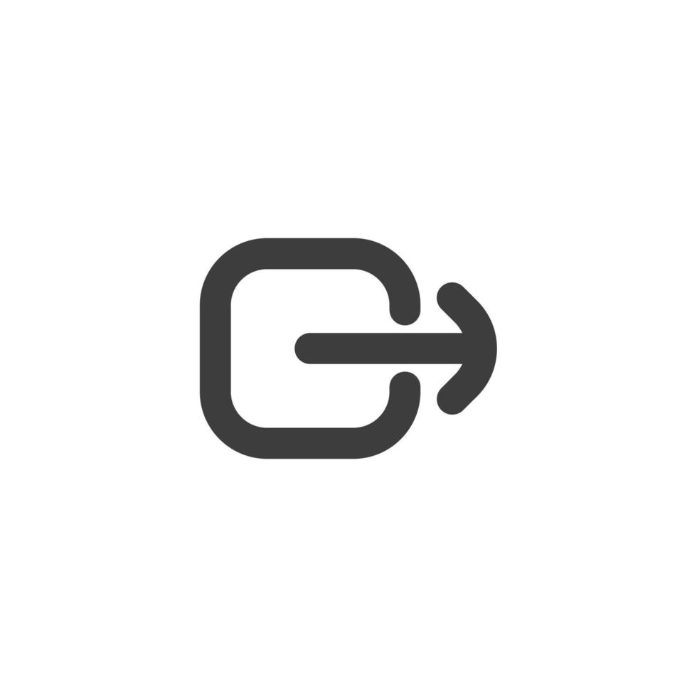 Vector sign of the External link symbol is isolated on a white ...