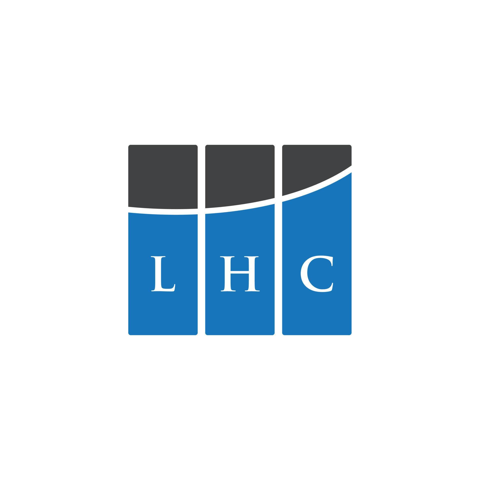 diseño de logotipo de letra lhc sobre fondo blanco. concepto de logotipo de letra de iniciales ...