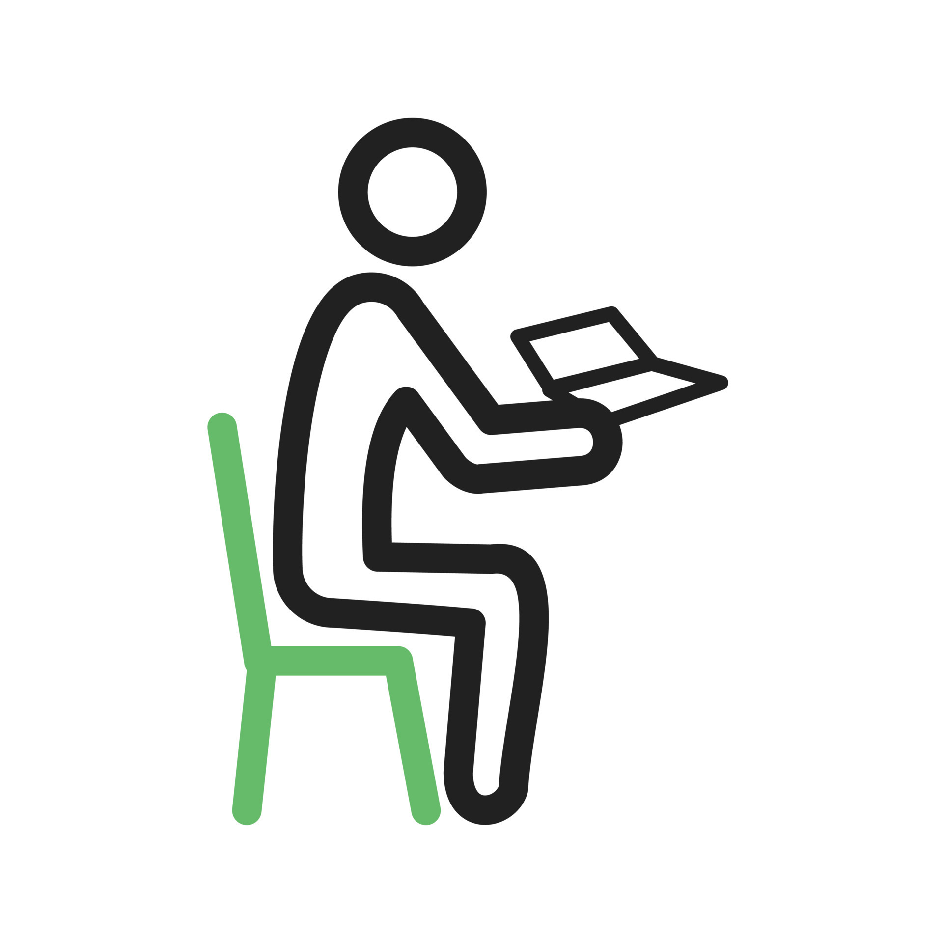 Sitting Man Reading Line Green And Black Icon 9692559 Vector Art At