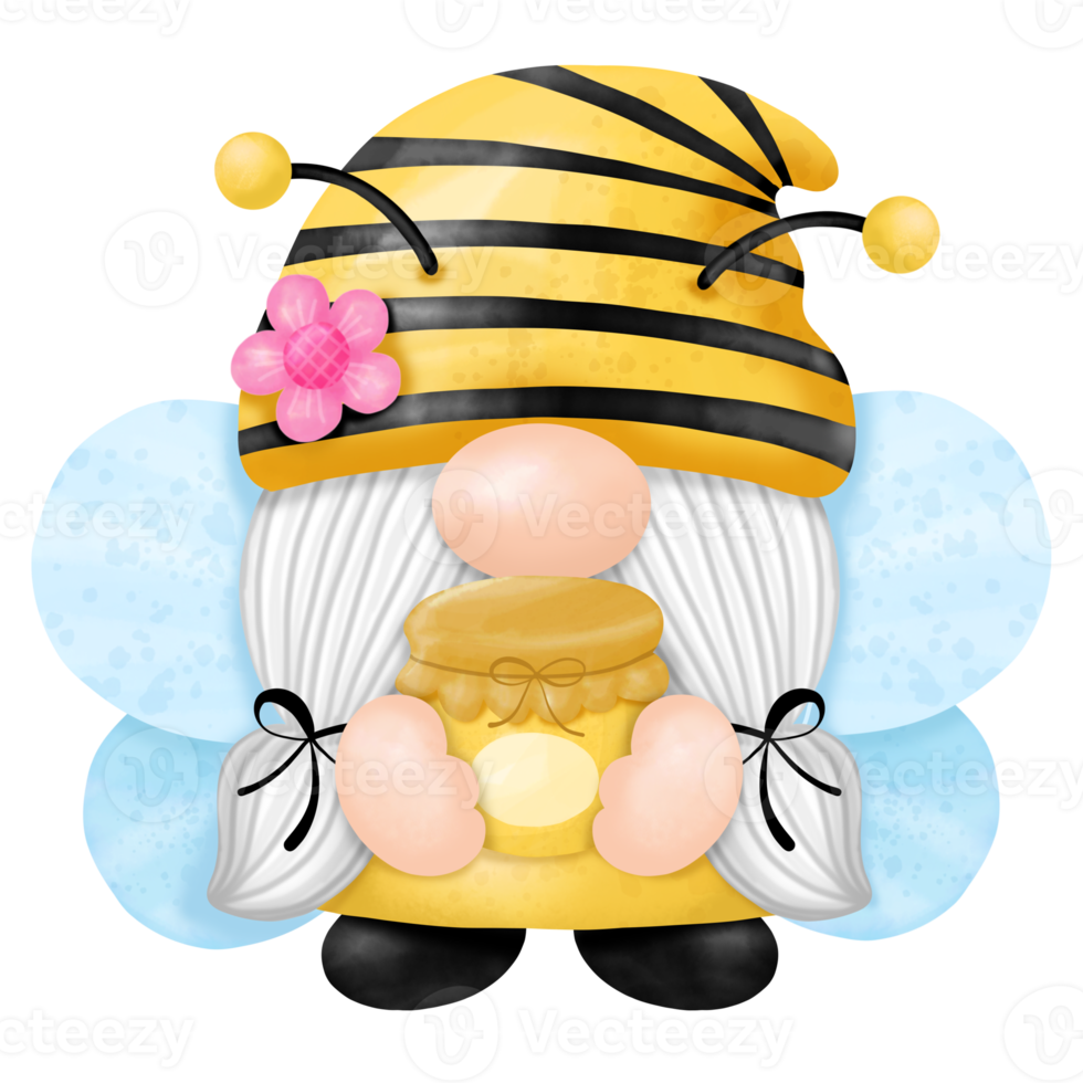 Gnomes Honey Bee watercolor Clipart 9693901 PNG